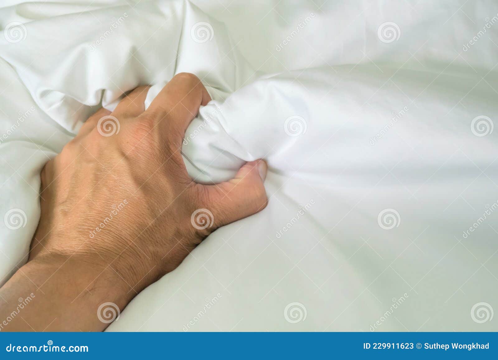 The Man`s Hand Pulled the White Sheets, Hand Mauled the White Sheets on ...