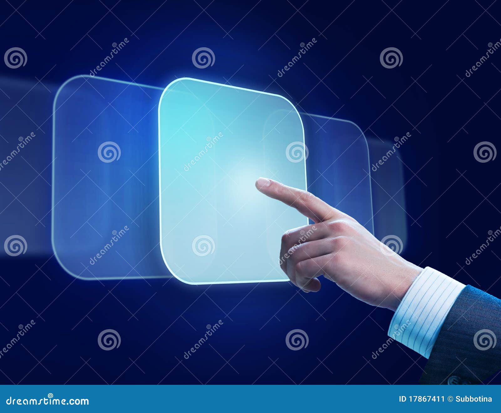 Mans Hand Pushing the Button Stock Image - Image of intelligent ...