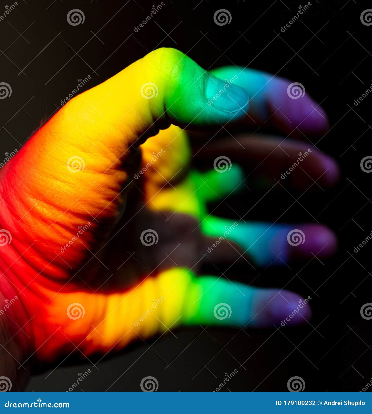 Man`s Hand in Rainbow Color Stock Photo - Image of bisexual, community ...