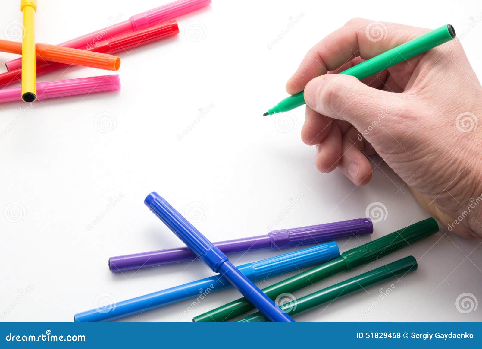 The Man S Hand, Ready To Draw a Picture Stock Photo - Image of design ...