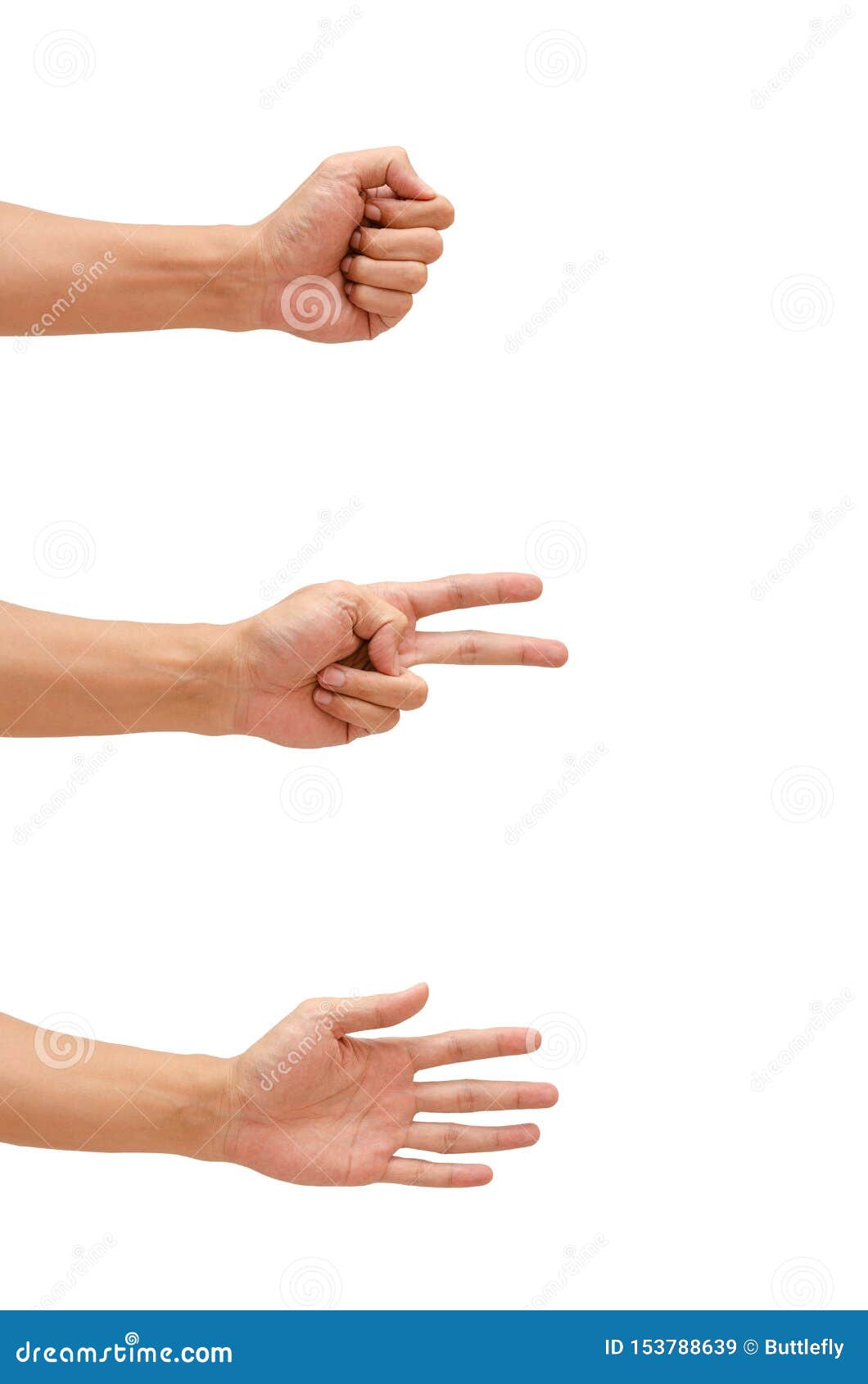 Man`s Hand Showing a Game Rock-paper-scissors Stock Image - Image of ...