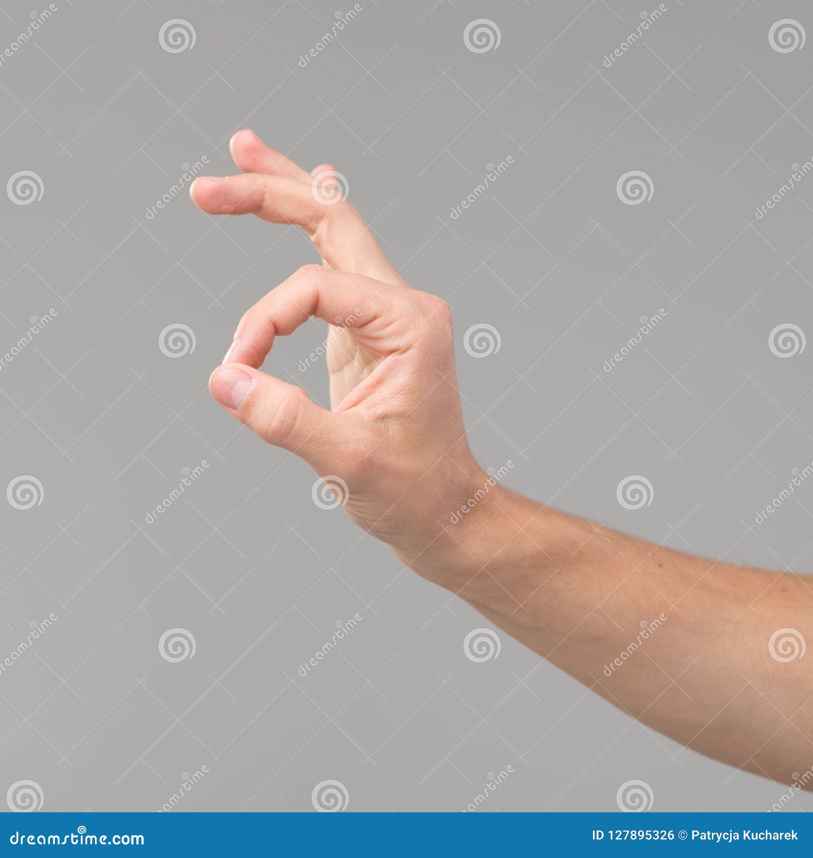 Man`s hand showing OK stock photo. Image of gesturing - 127895326