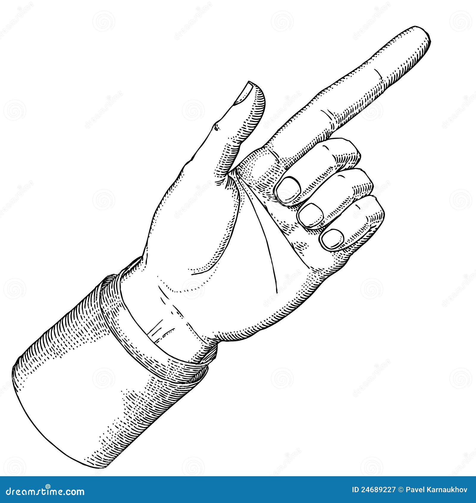 Man S Hand Shows a Direction Stock Vector - Illustration of isolated ...