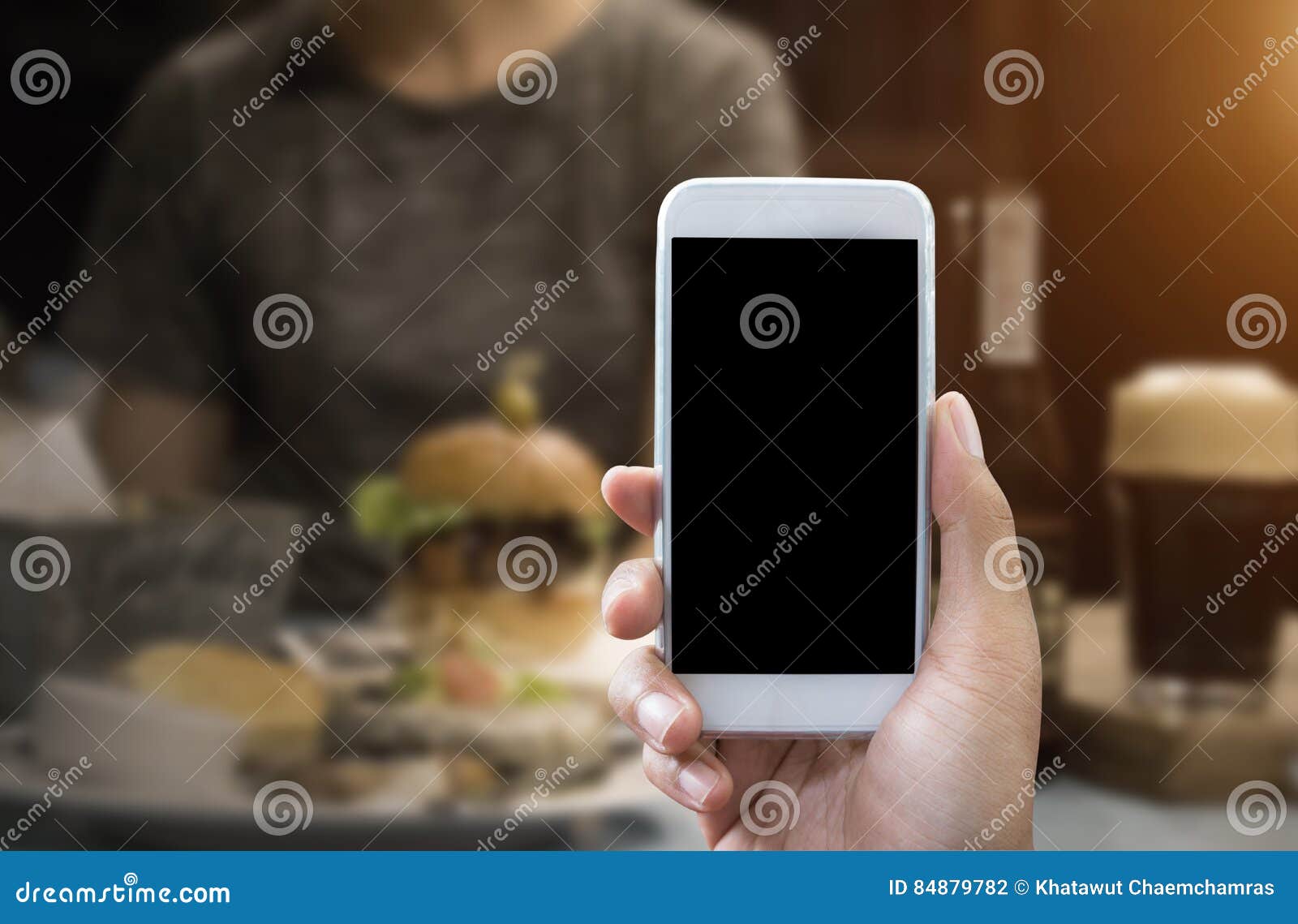 Man`s Hand Shows Mobile Smartphone in Vertical Position Stock Photo ...