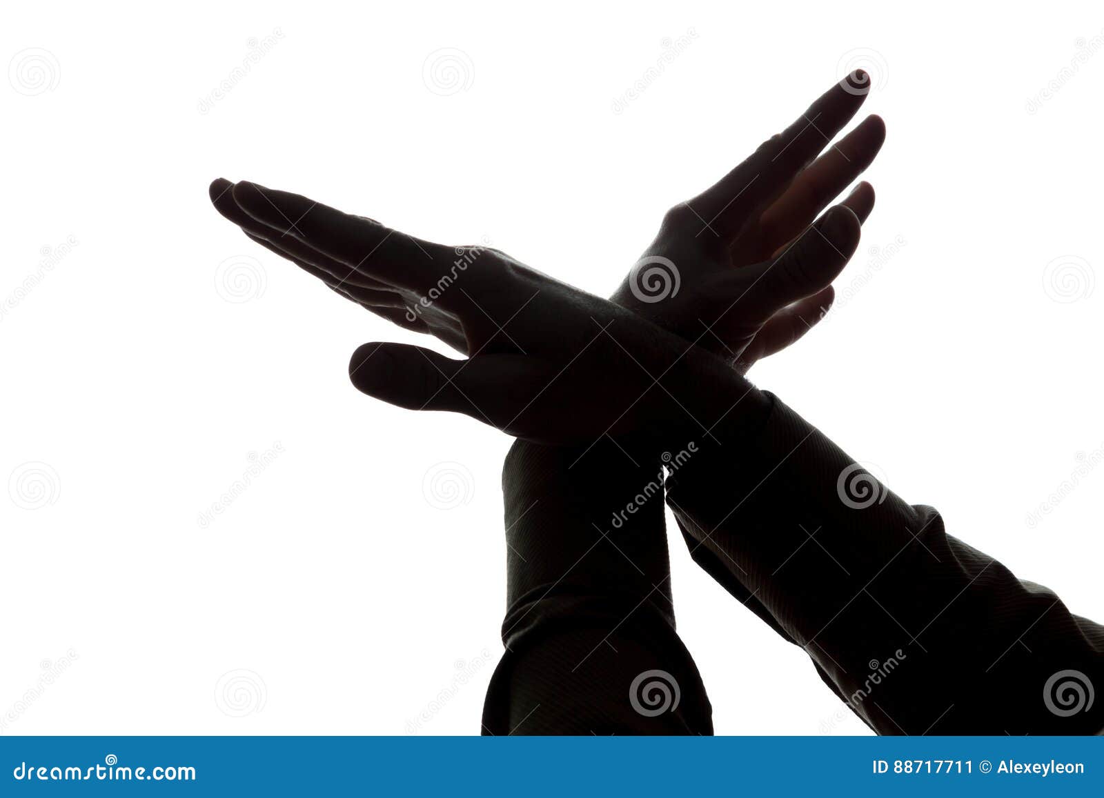 Man`s Hand Shows Symbol Eagle - Silhouette Stock Image - Image of ...