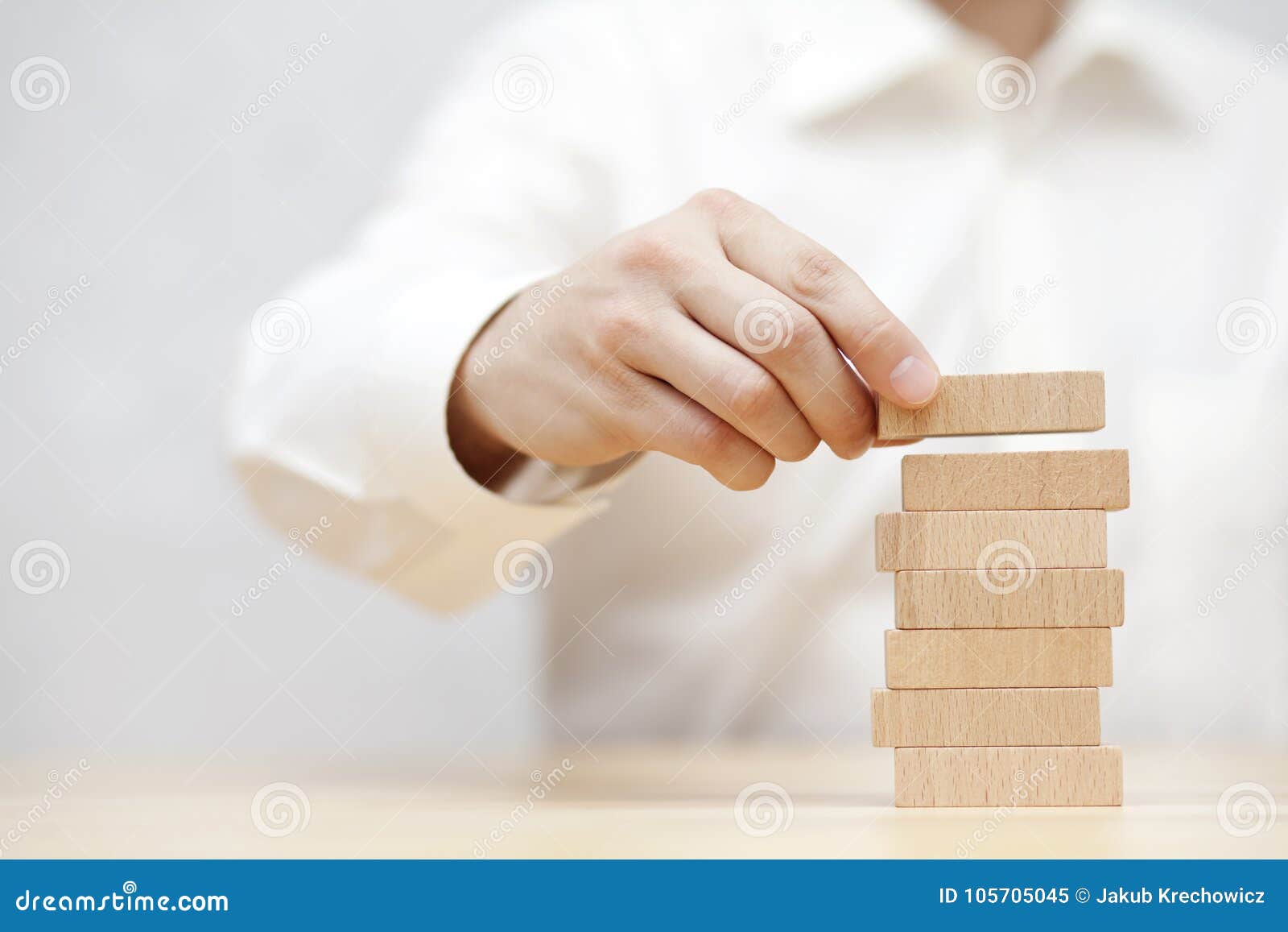 Man`s Hand Stacking Wooden Blocks Stock Image - Image of block, piece ...
