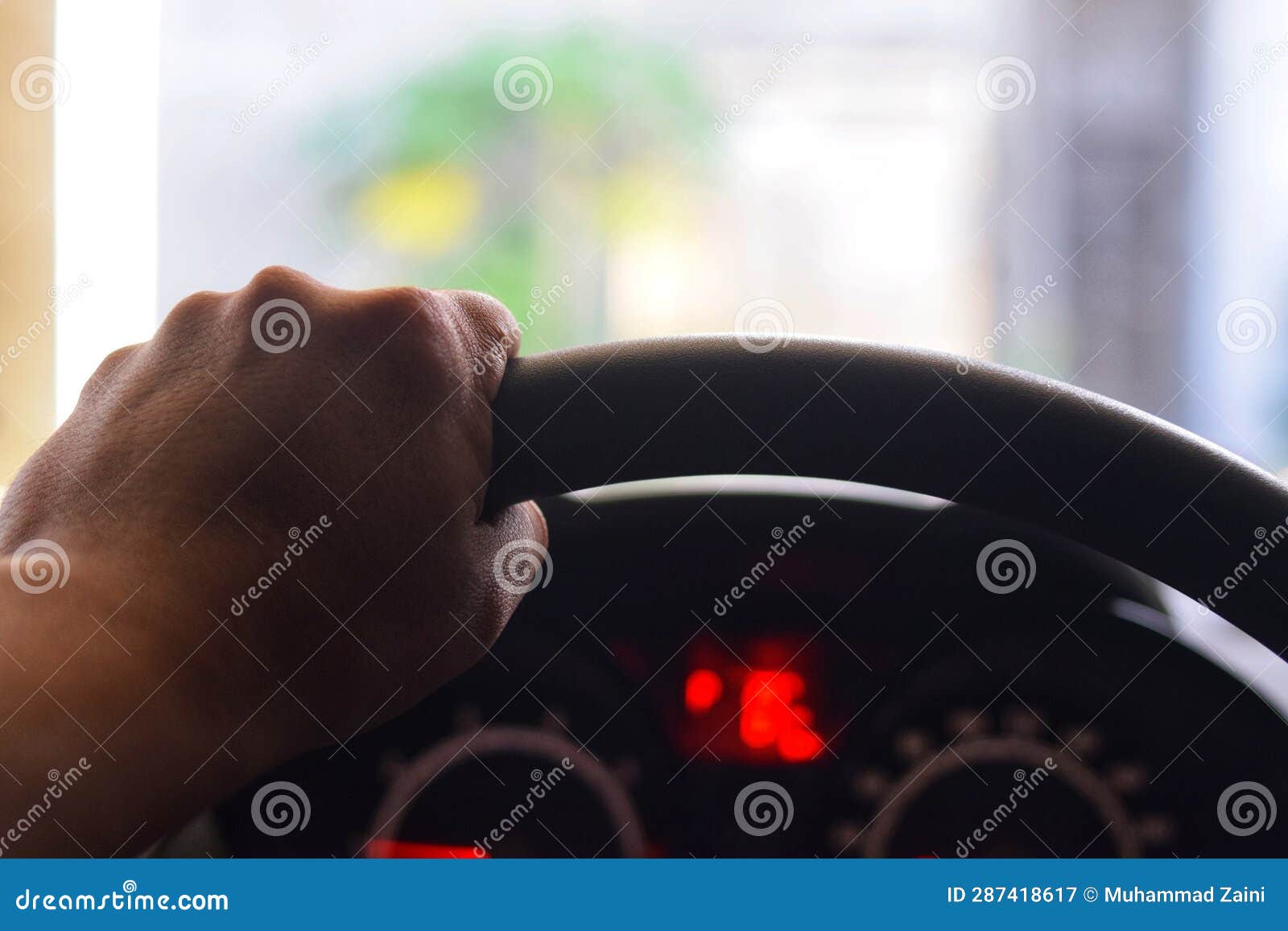 Man S Hand on Steering Wheel Blur Background Stock Image - Image of ...