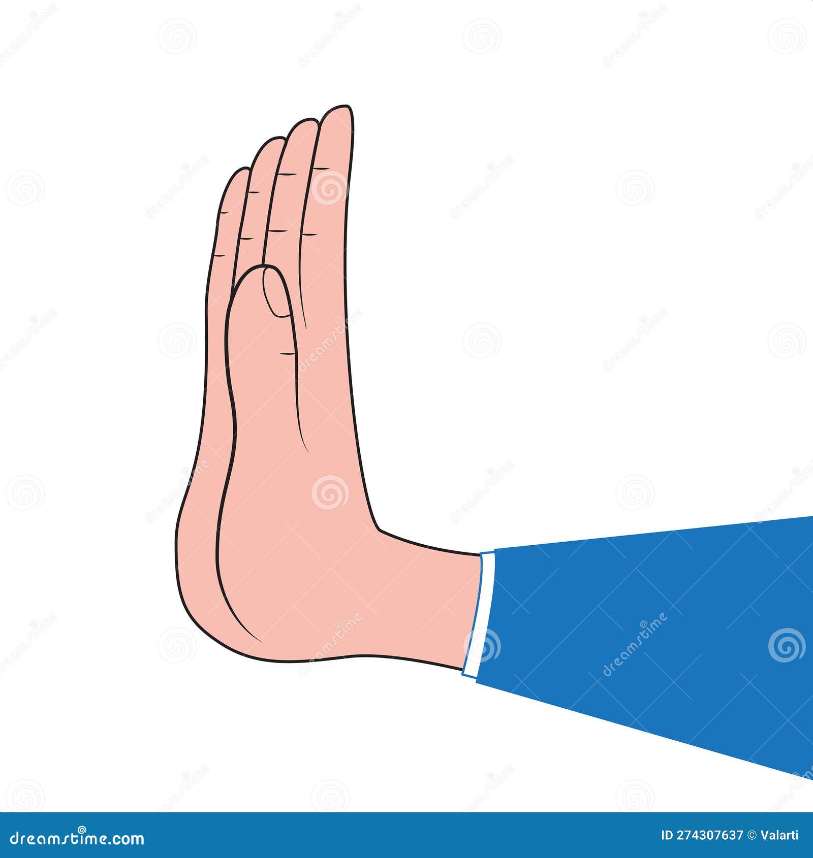 Man S Hand with Stop Gesture Vector Stock Vector - Illustration of ...