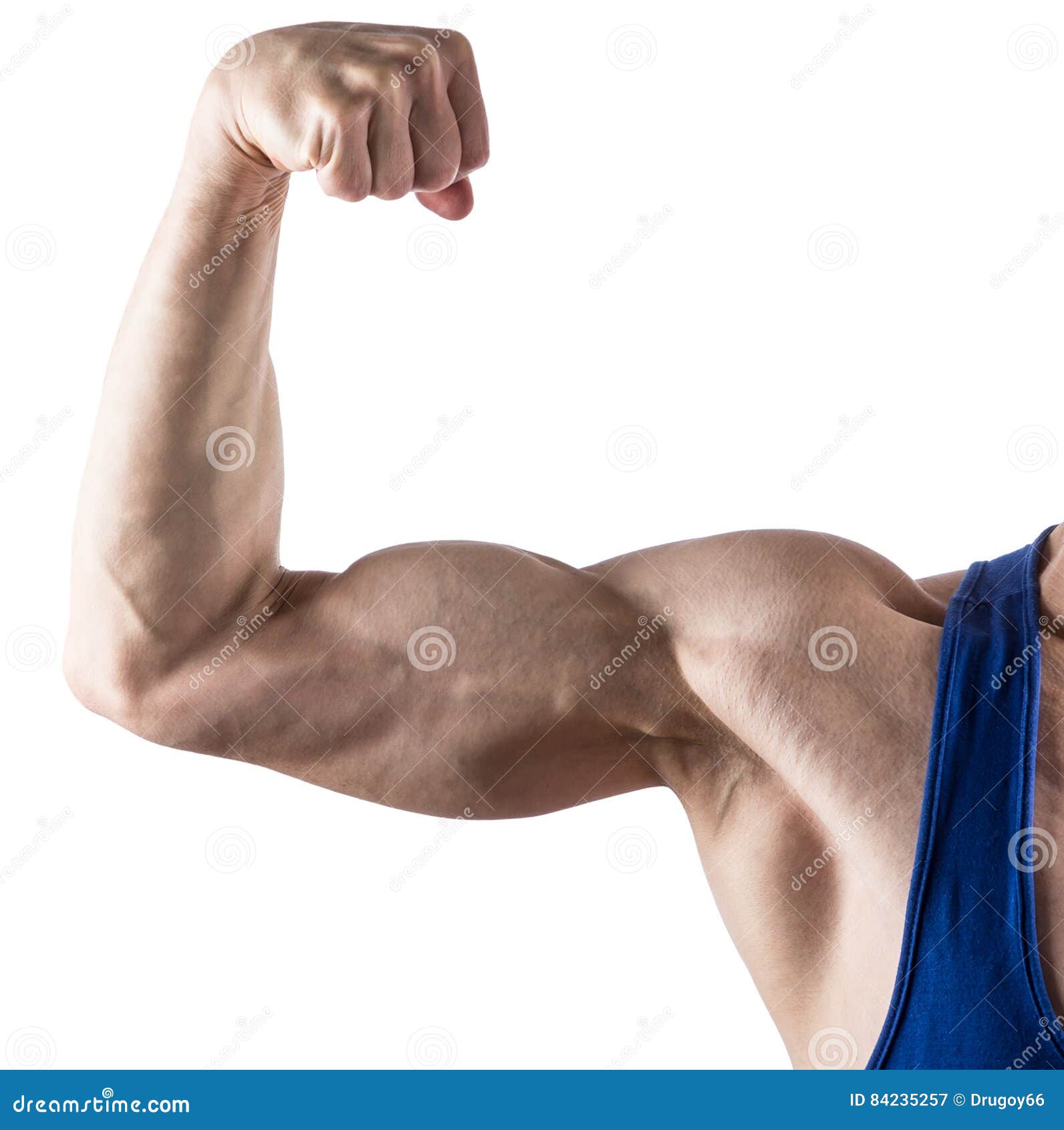 Man`s Hand with a Strained Bicep Stock Image - Image of male, strong ...