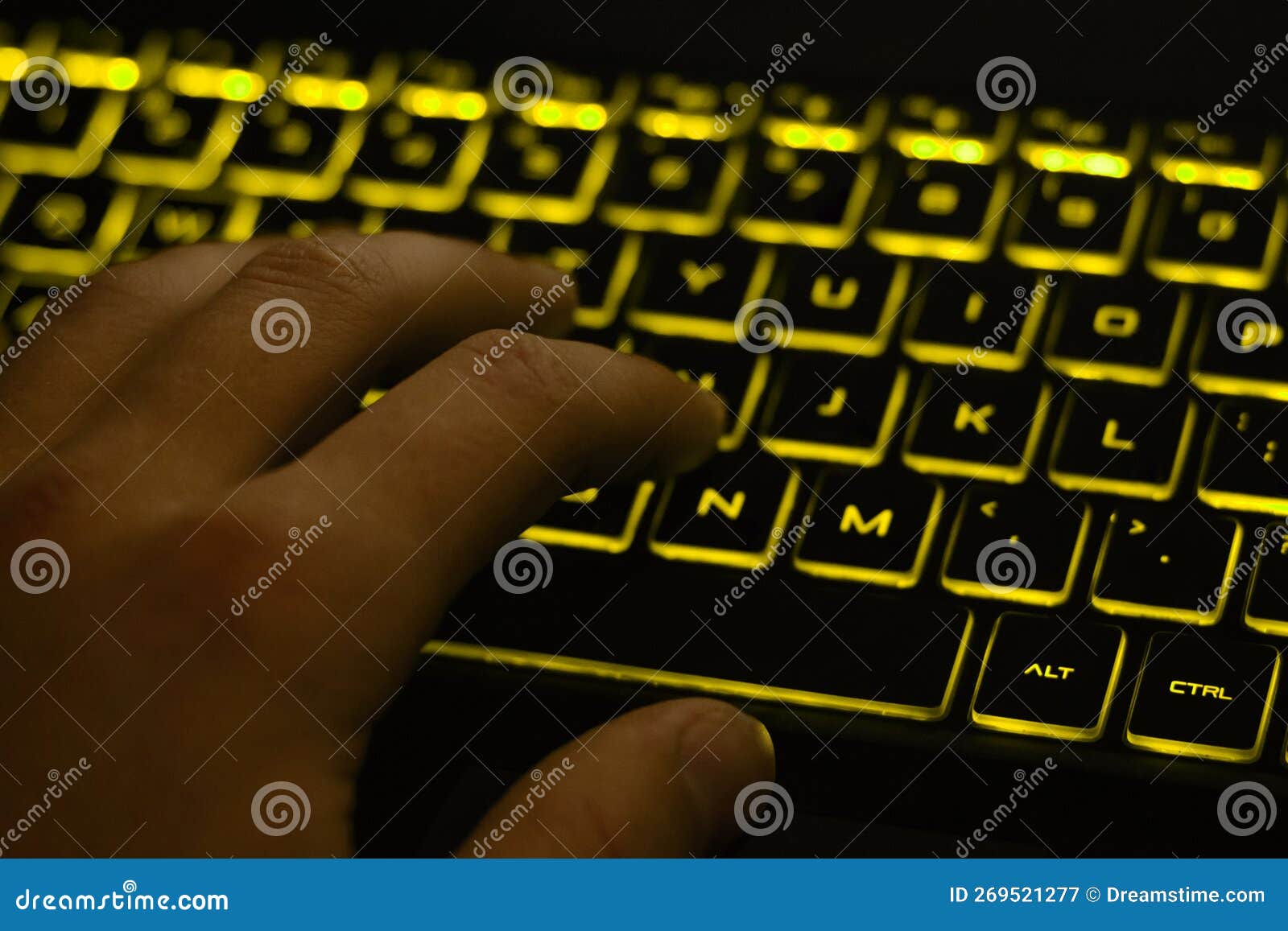 Man S Hand Typing on Keyboard Stock Image - Image of cyber, illuminate ...