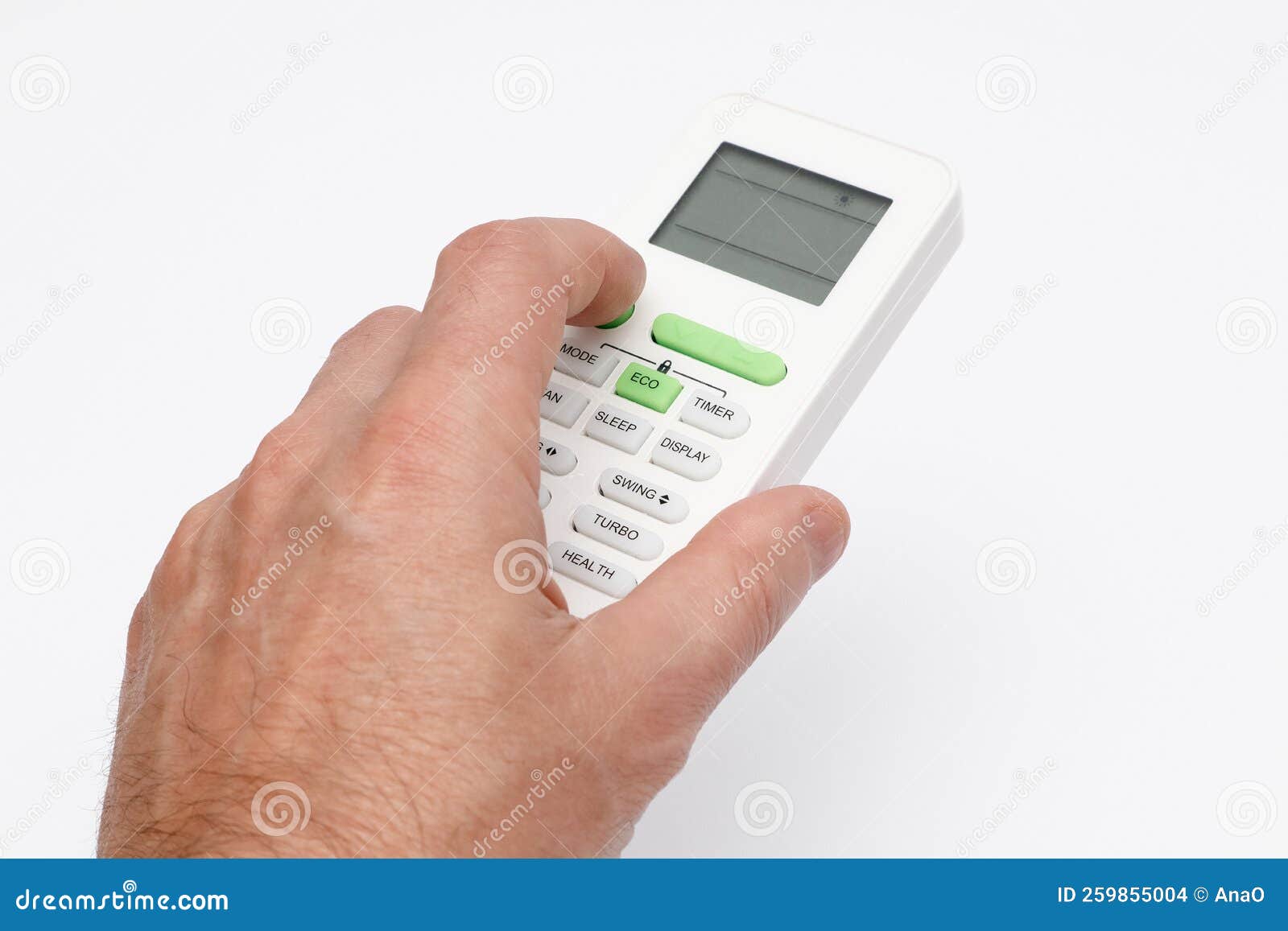 Man S Hand Using Remote Controler. Hand Holding Remote and Adjusting ...