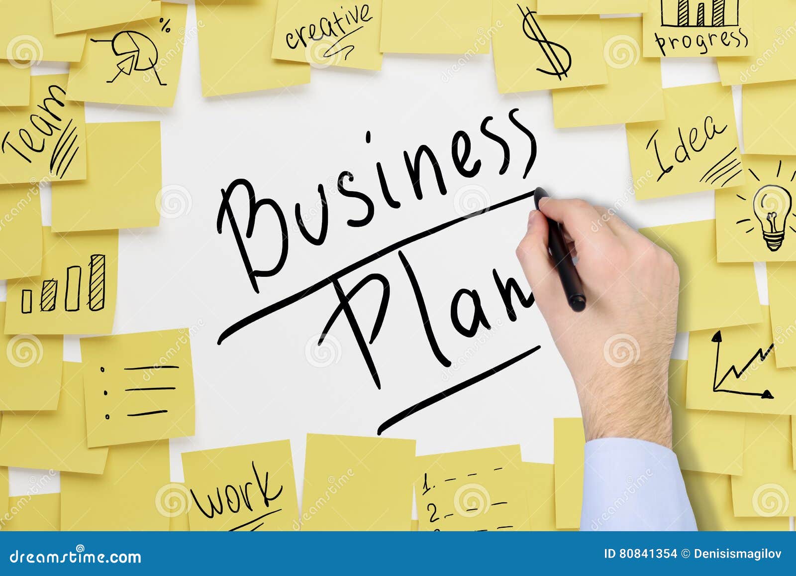 Man`s Hand Writing Business Plan Stock Photo - Image of close, hand ...