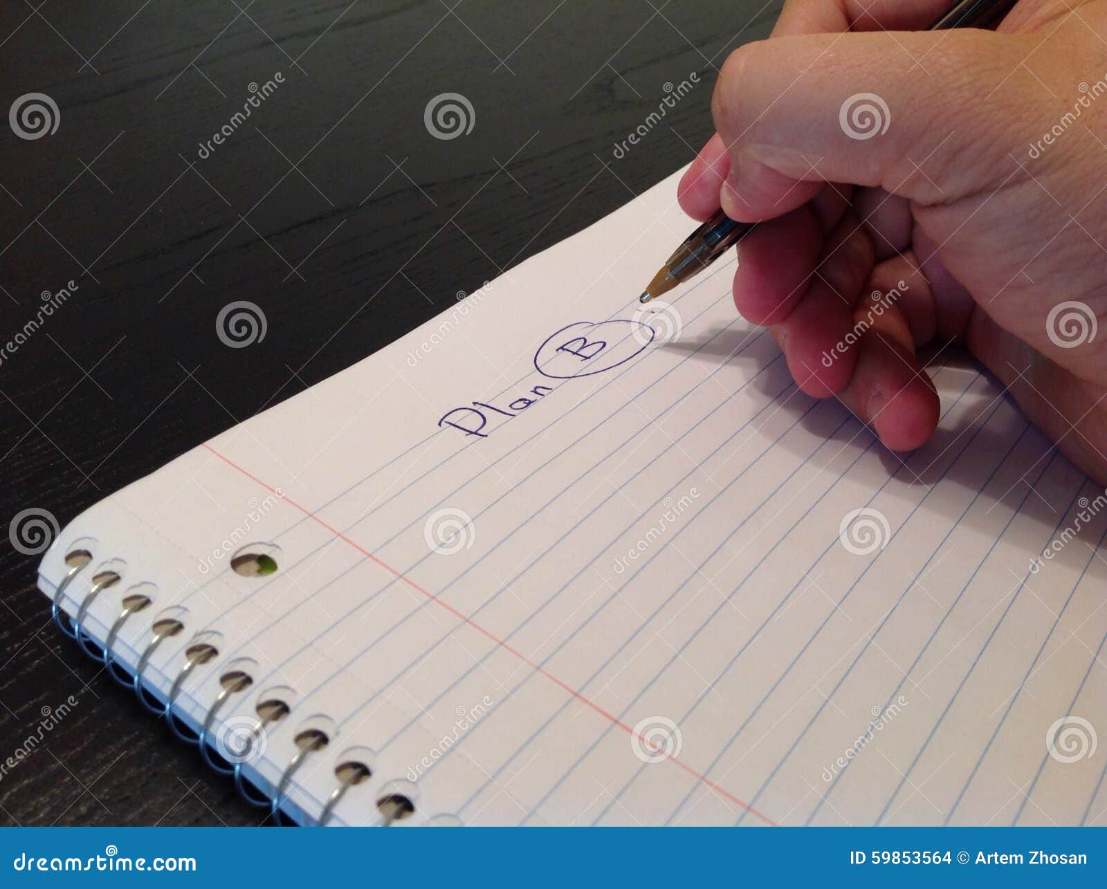 Man S Hand Writing Plan B Title on a Paper Sheet Stock Photo - Image of ...