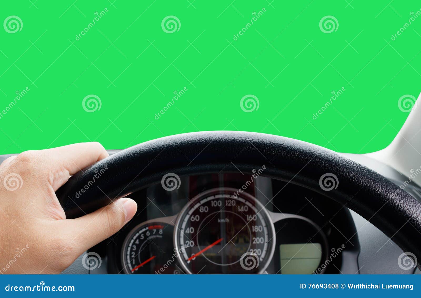 Man S Hands of a Driver on Steering Wheel of a Minivan Car on As Stock ...