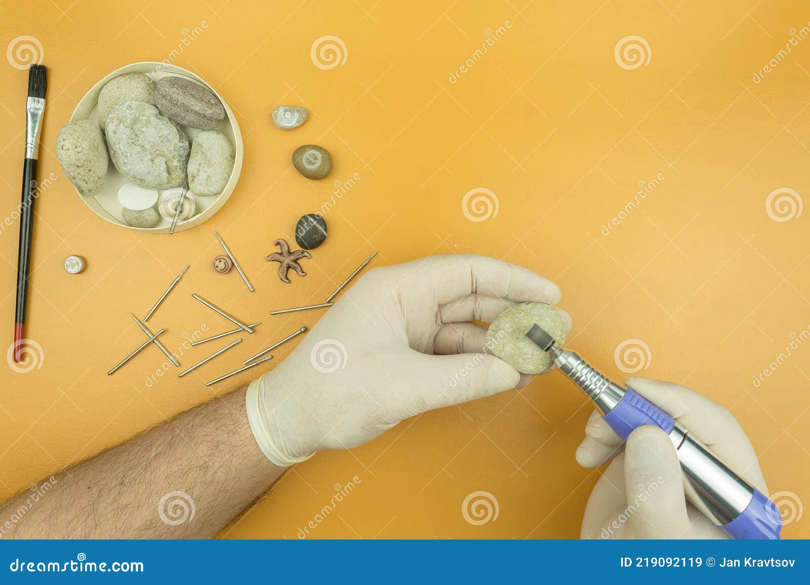 The Man`s Hands are Engraved on the Stone by an Engraver Stock Image ...