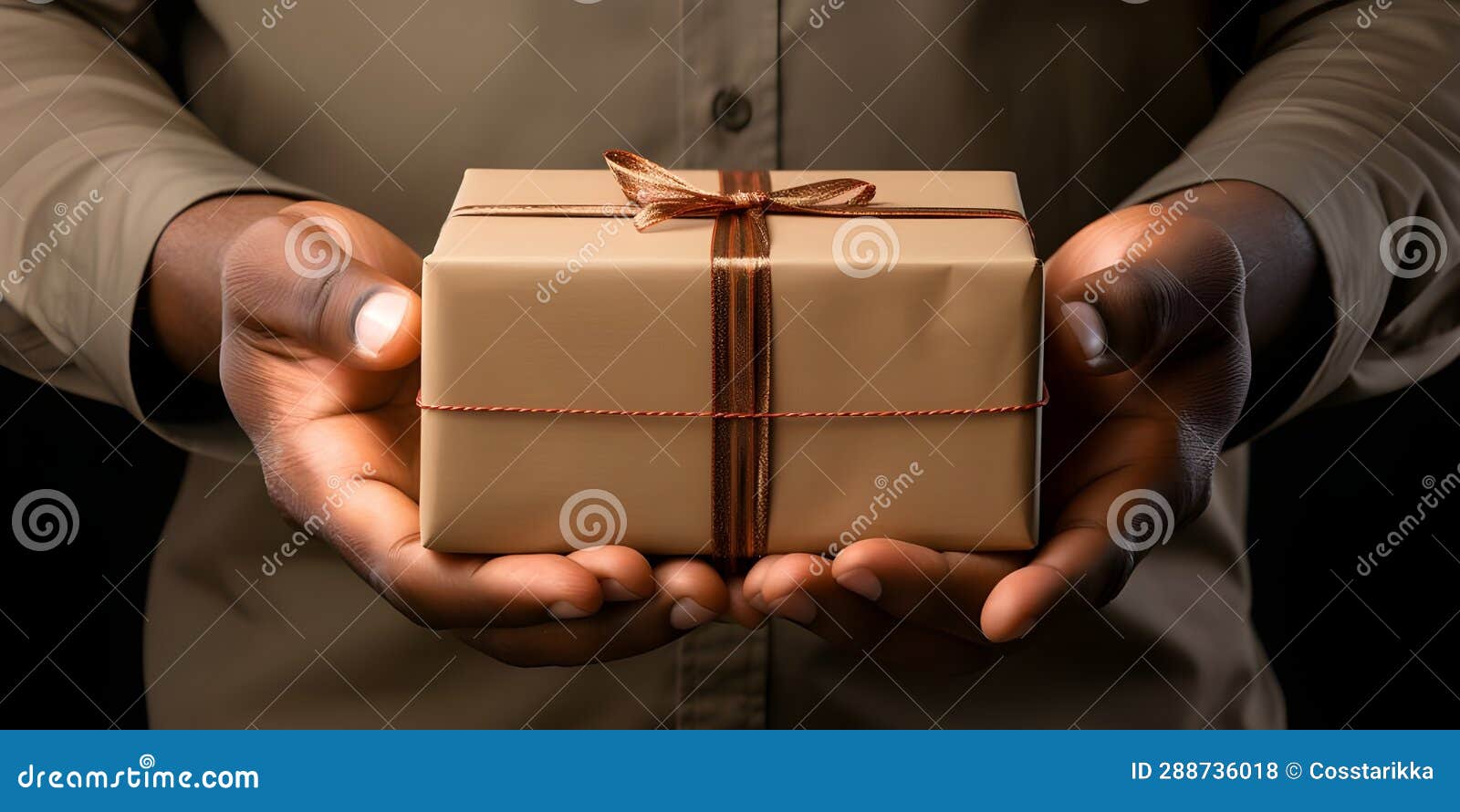 Man S Hands Holding a Box with a Gift Stock Illustration - Illustration ...