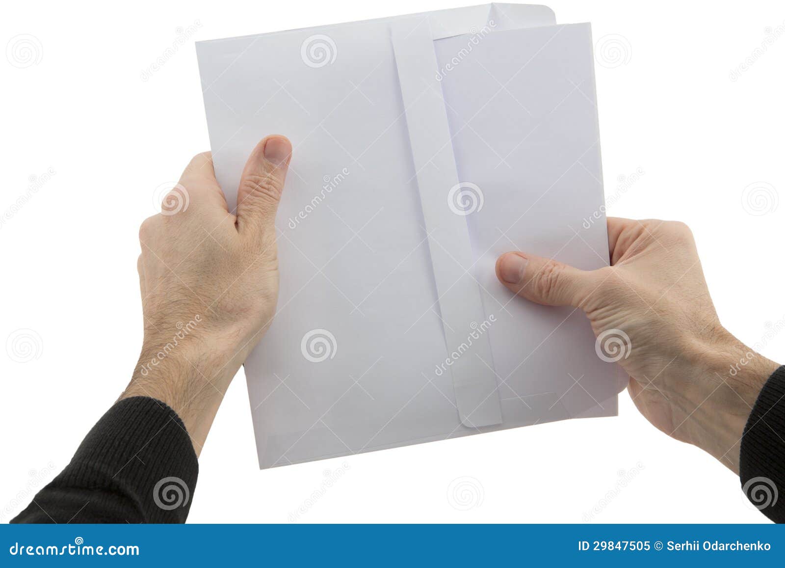 Man S Hands Holding Envelope with Paper Stock Image - Image of ...