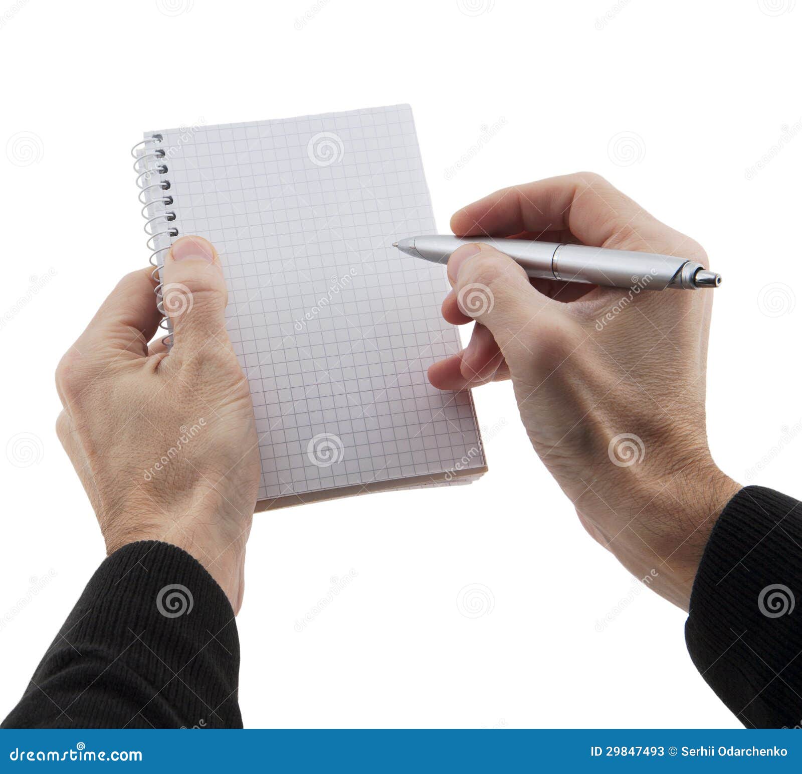 Man S Hands Holding Notebook and Pen Stock Image - Image of holding ...