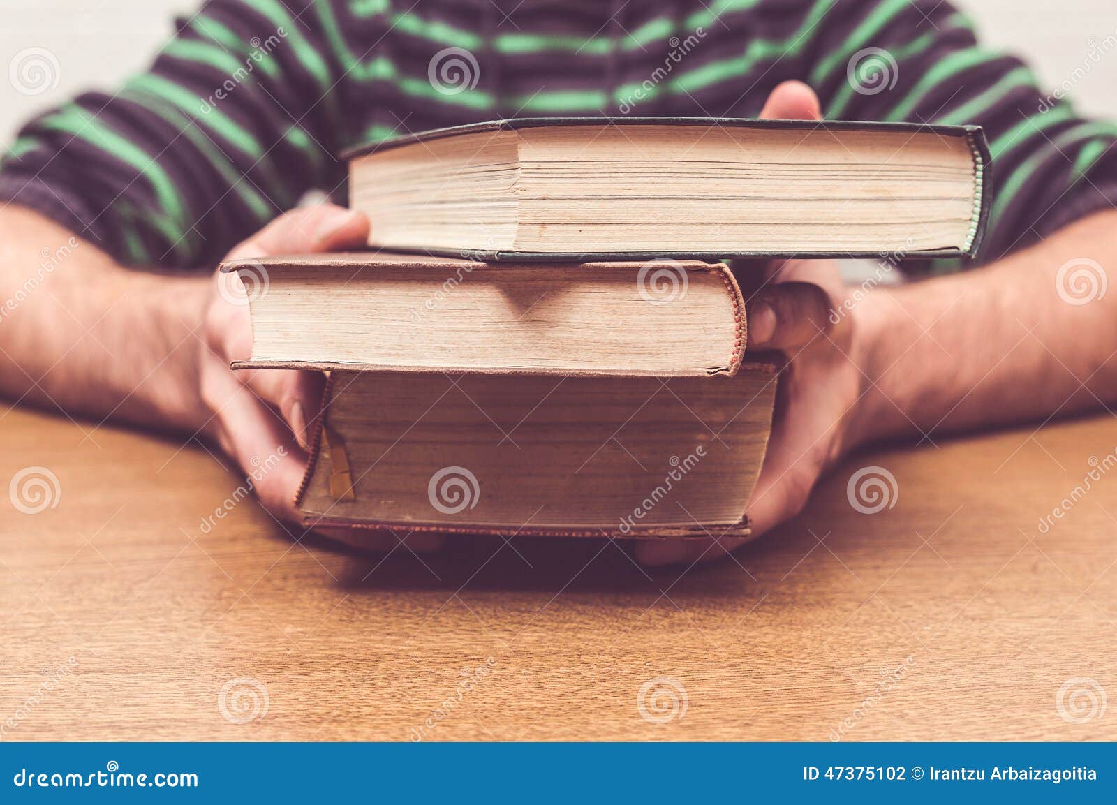 Man S Hands Holding Some Old Books Stock Photo - Image of adult, people ...