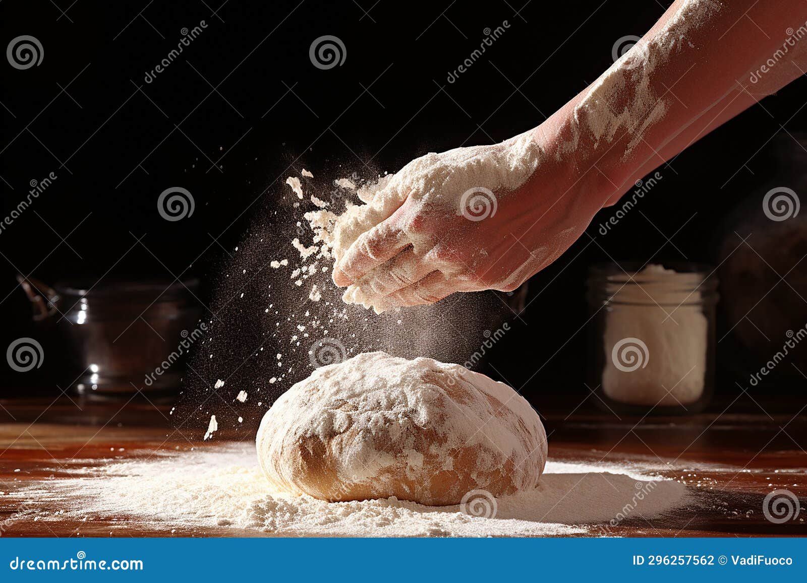 Man's Hands Knead Dough, Tradition In Home Cooking Stock Photo ...