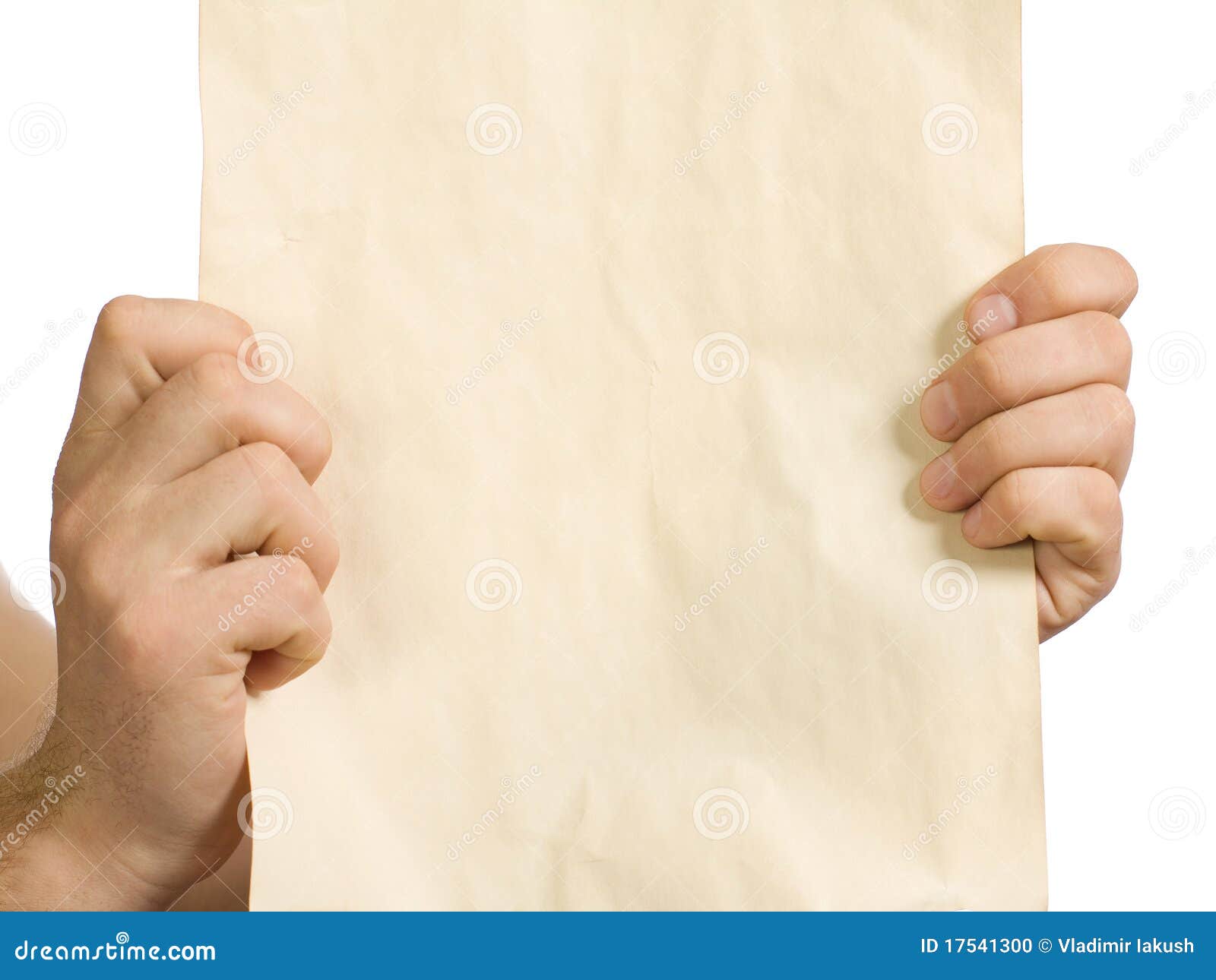 In Man S Hands an Old Paper Stock Photo - Image of grungy, paper: 17541300