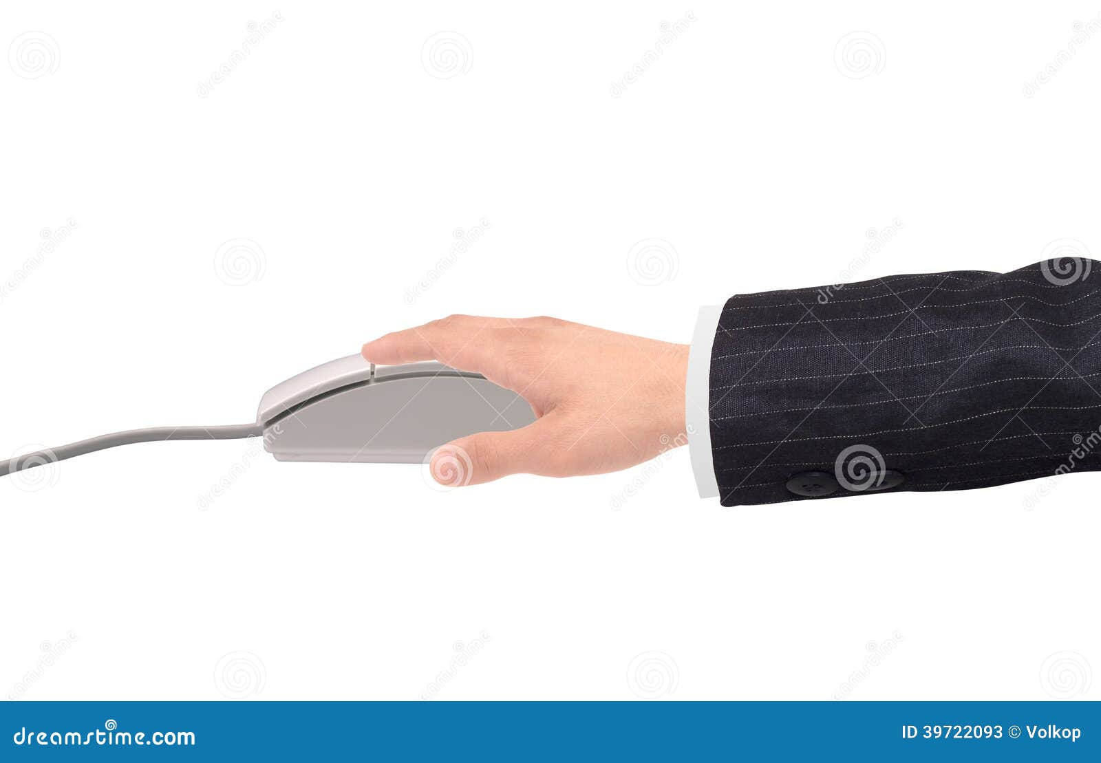 Man S Hands Pushing Keys of Pc Mouse, on White Stock Image - Image of ...