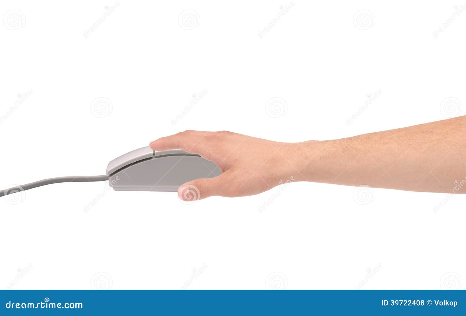 Man S Hands Pushing Keys of Pc Mouse, on White Background Stock Photo ...