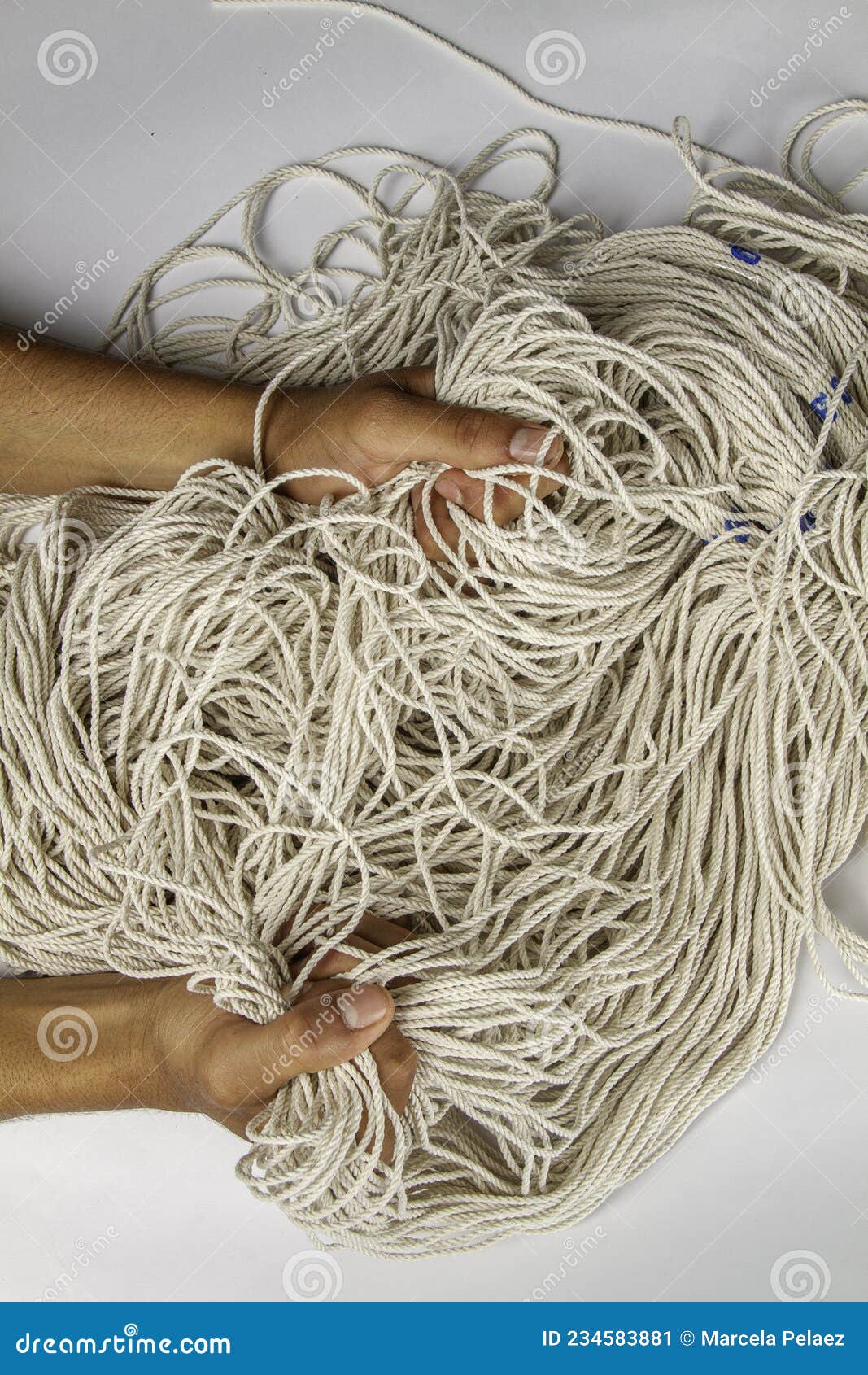 Hands Grasping Threads To Weave Macrame Stock Image - Image of home ...