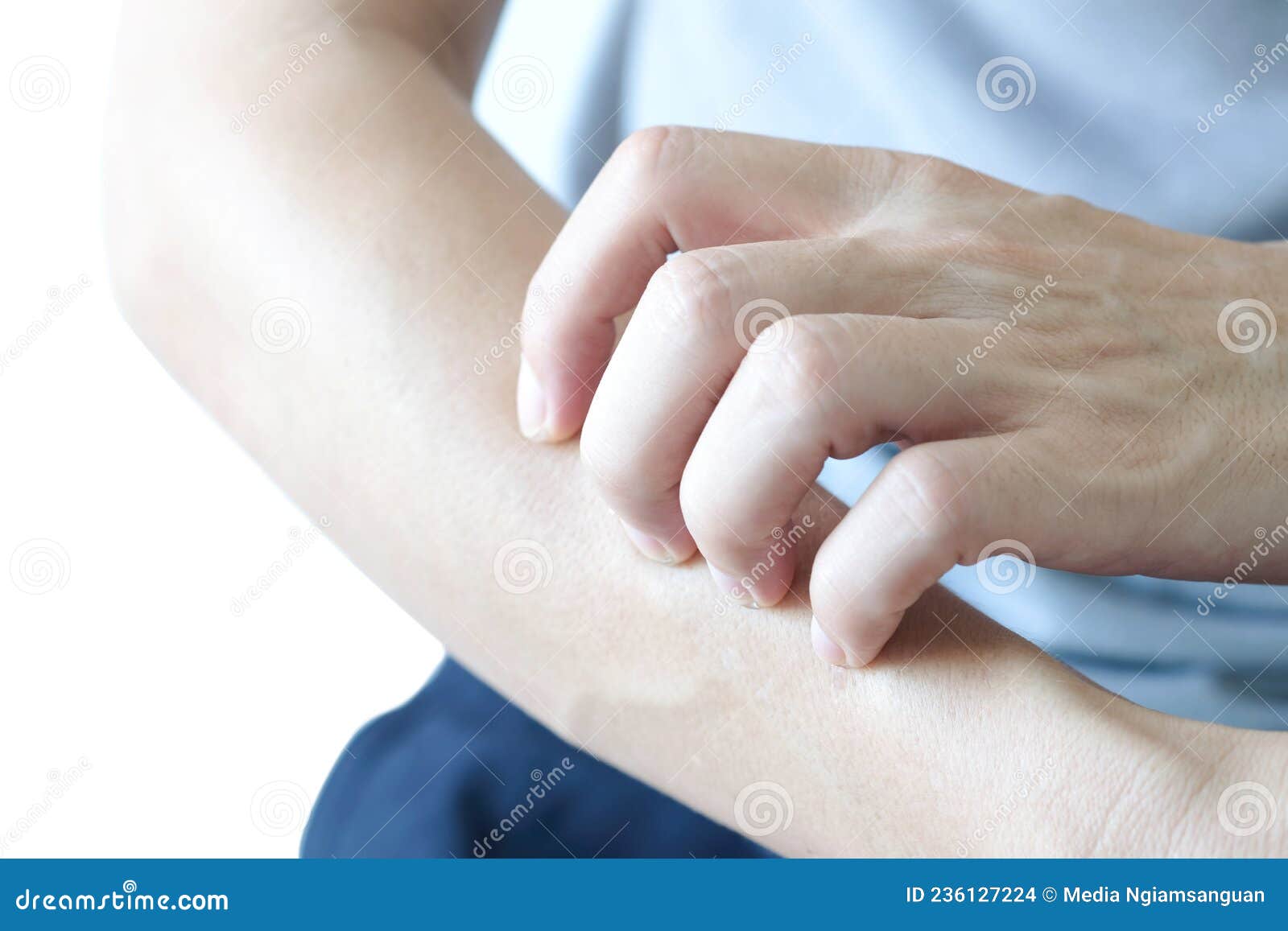 The Man`s Hands he Uses His Hands To Scratch His Back because of ...