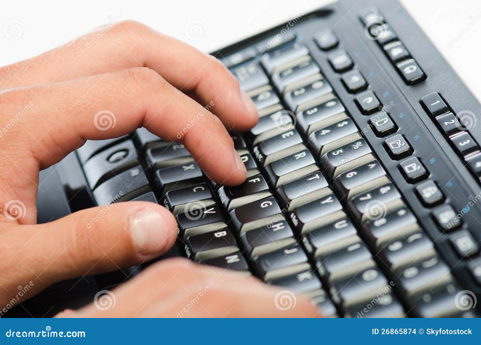 Man S Hands Working on Computer Keyboard Stock Photo - Image of ...