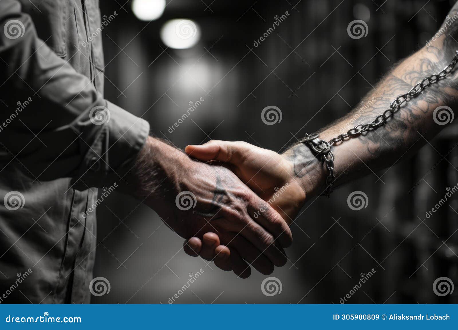 A Man& X27;s Handshake in Prison Stock Illustration - Illustration of ...