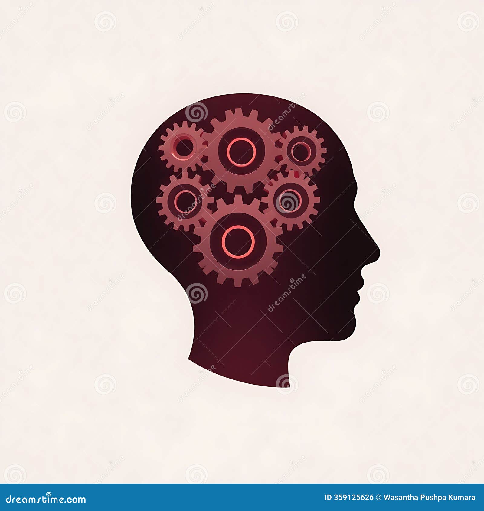 Mechanized Mind the Gears of Thought and Focus Stock Illustration ...