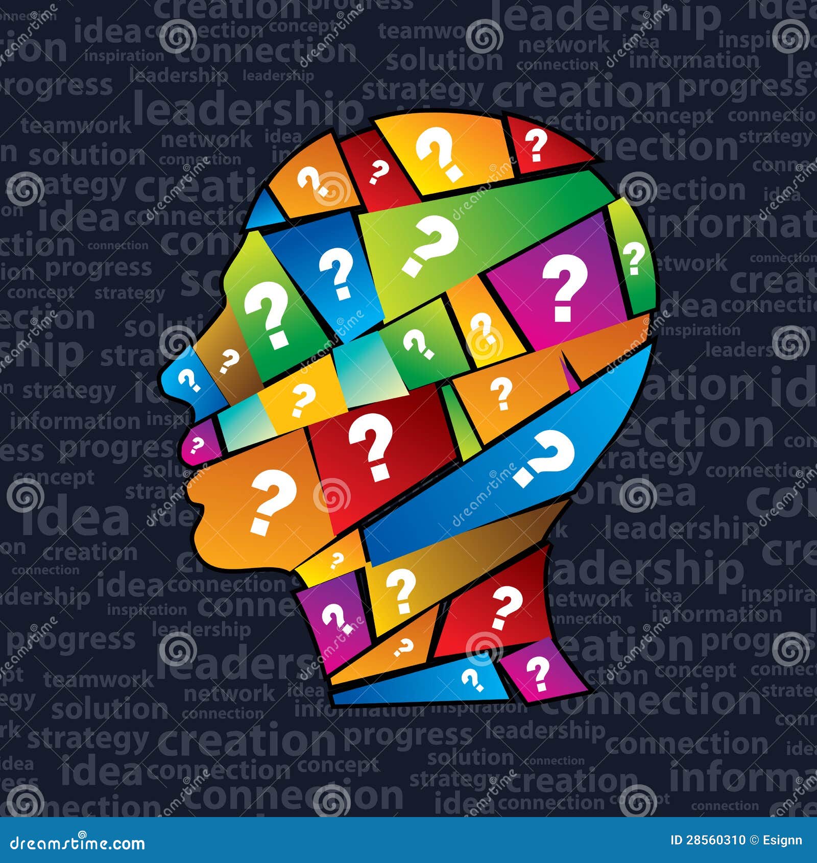 Man S Head with Many Question Stock Vector - Illustration of problem ...