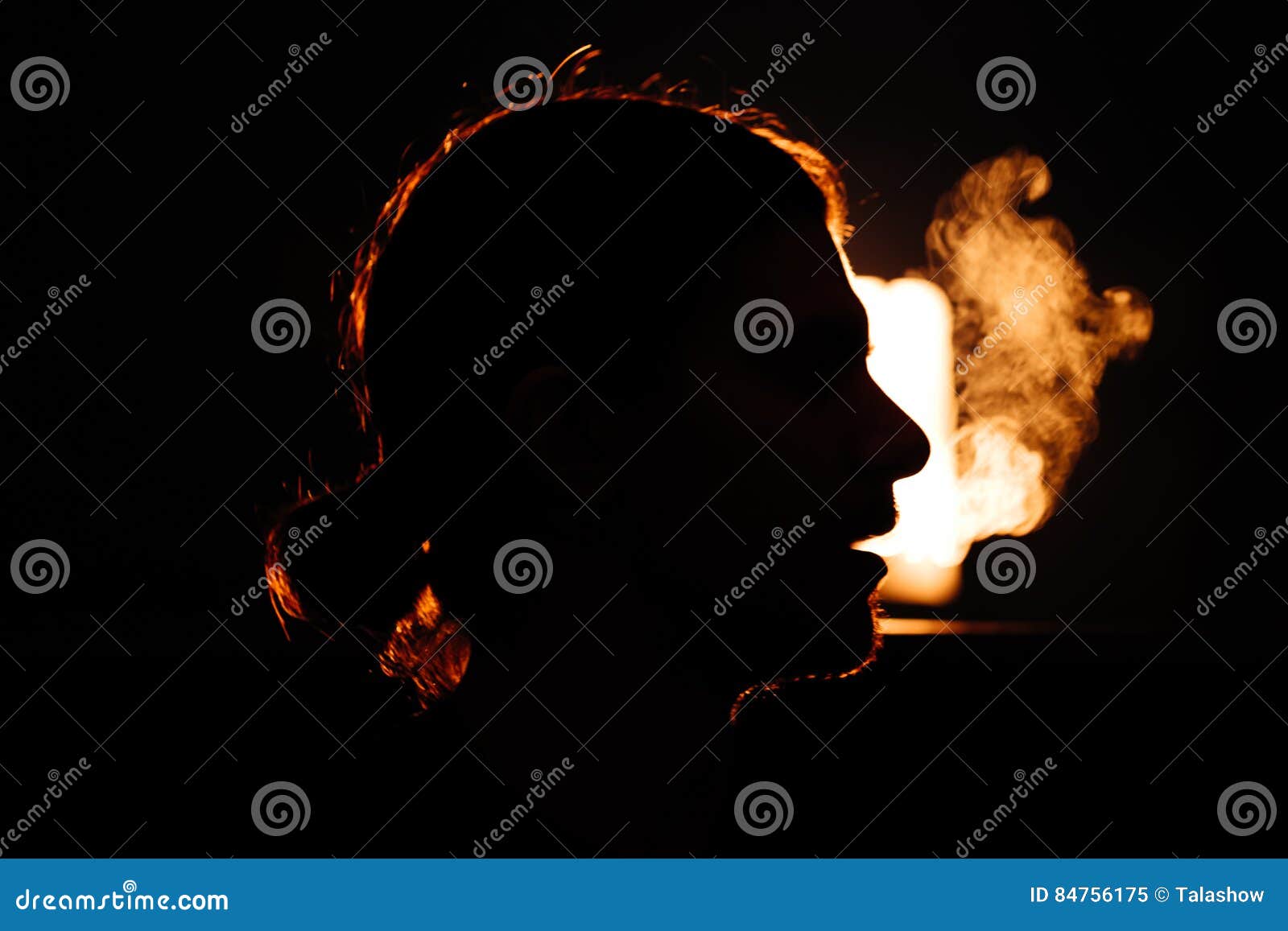 Man`s head in the smoke stock image. Image of effect - 84756175