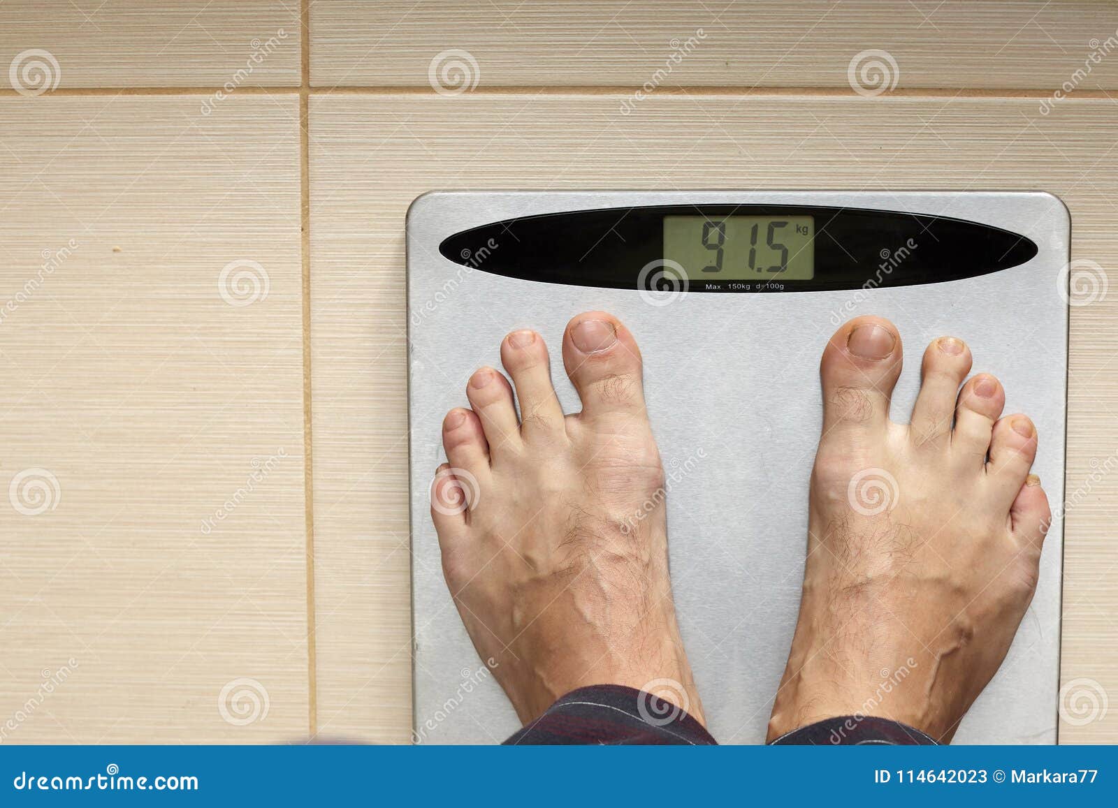 Man`s leg on a scale. stock image. Image of mans, measure - 114642023