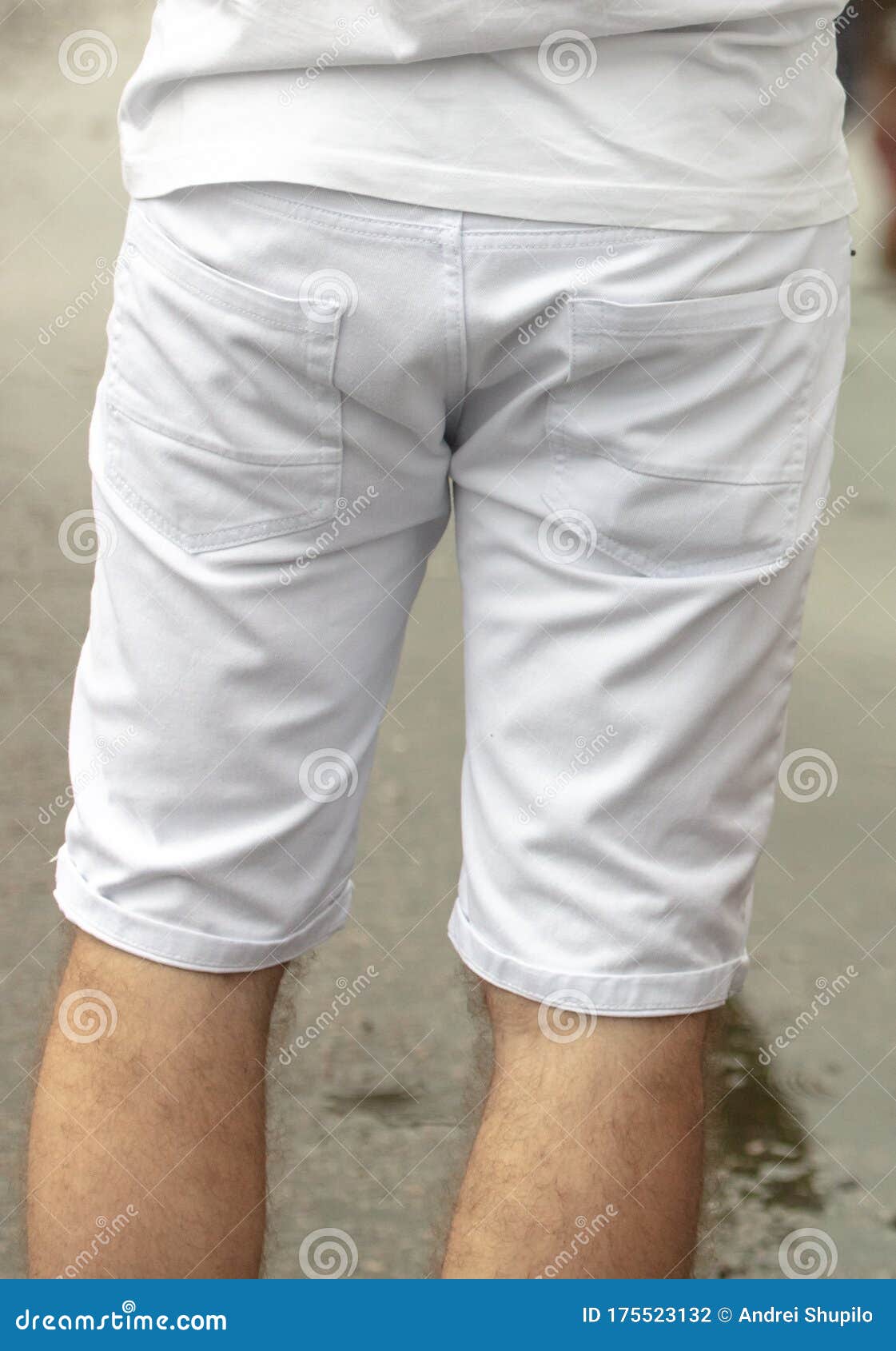 Man`s Legs in Shorts in the City Stock Photo - Image of jeans, leather ...