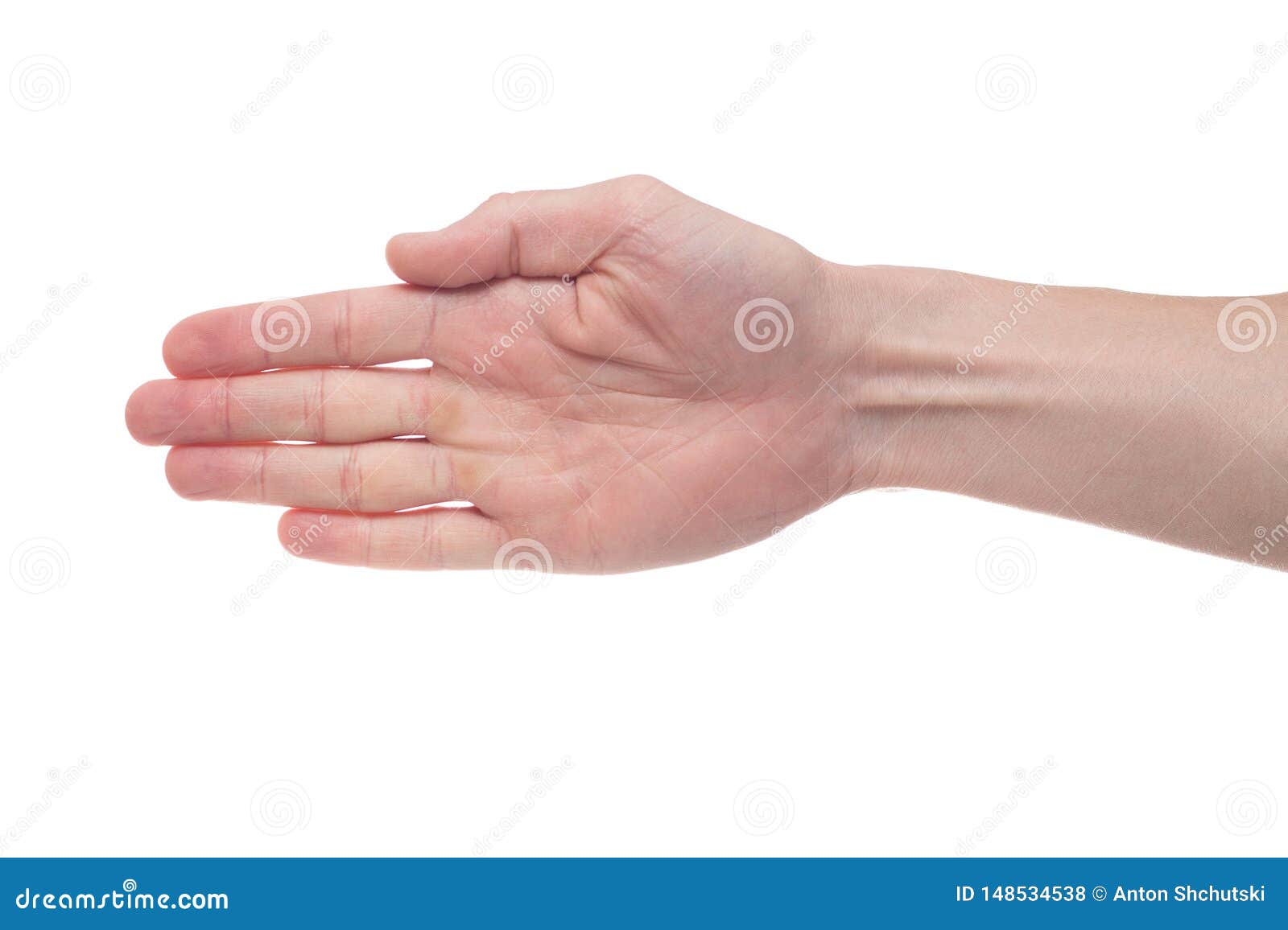 Man`s Open Hand Isolated on White Stock Photo - Image of concept, human ...