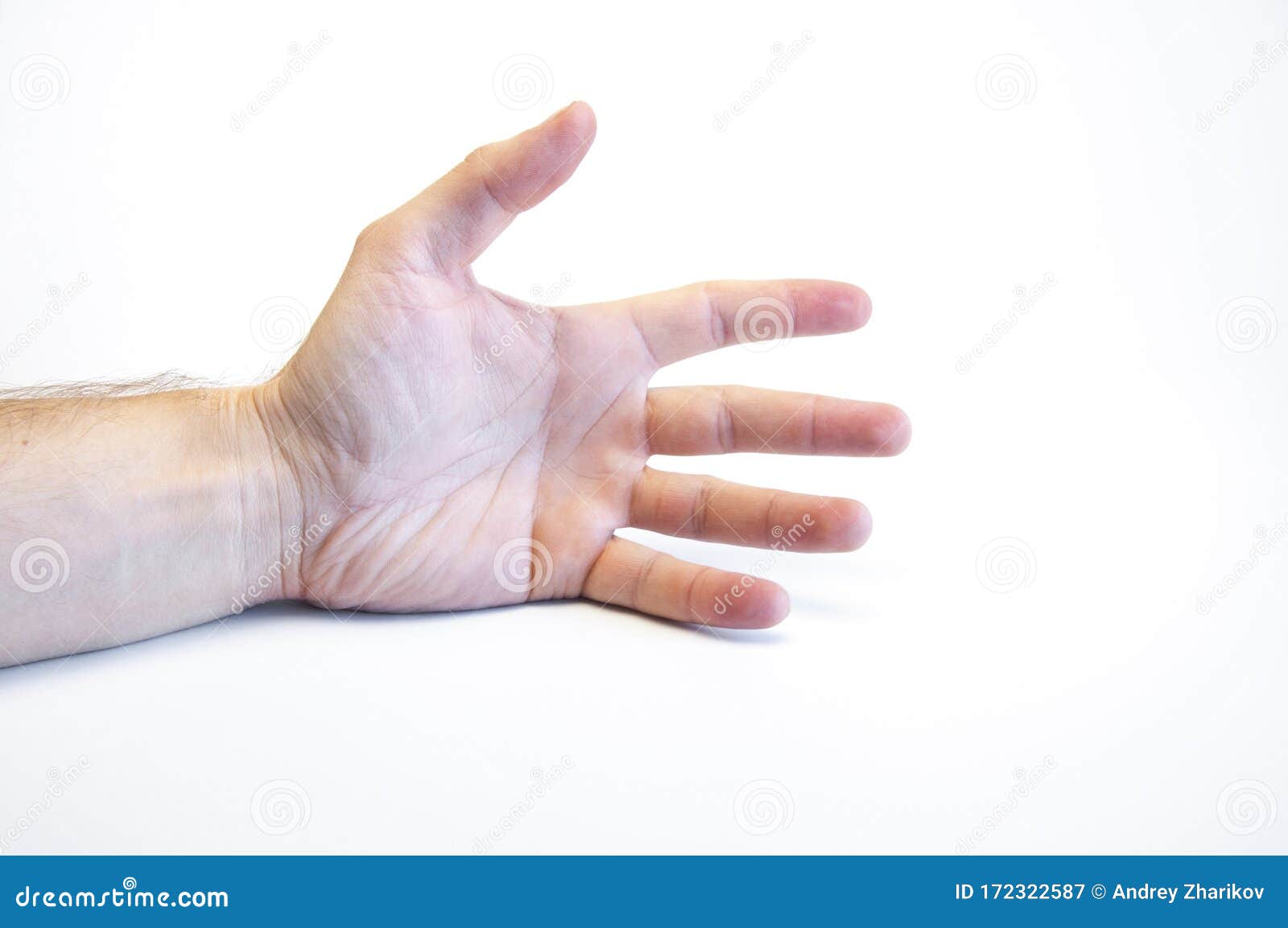 Man`s Open Hand. on White Background Stock Image - Image of skin ...