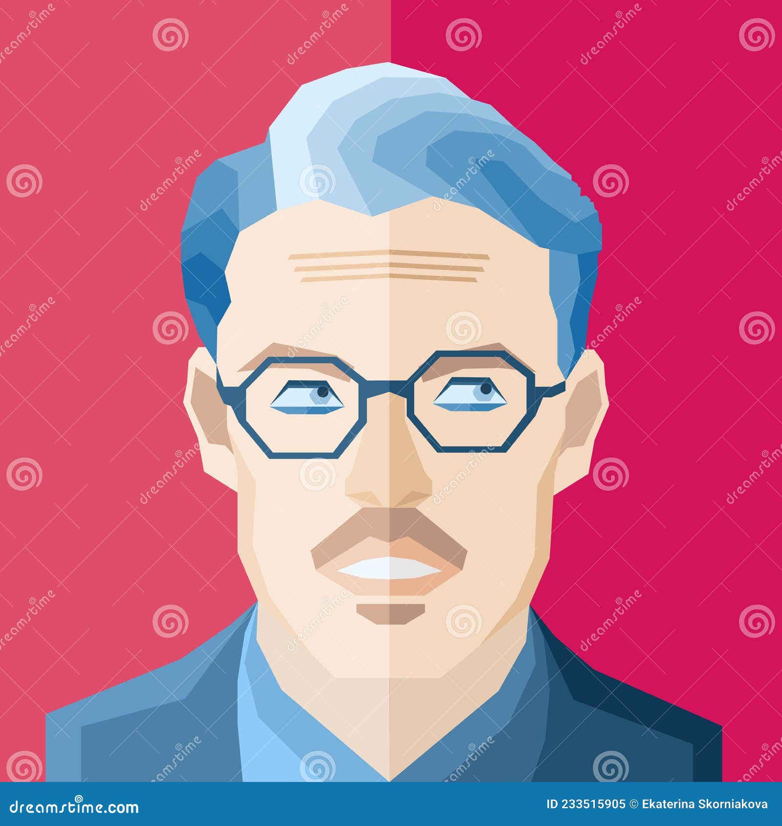 Man S Portrait in Geometry Style Stock Vector - Illustration of human ...