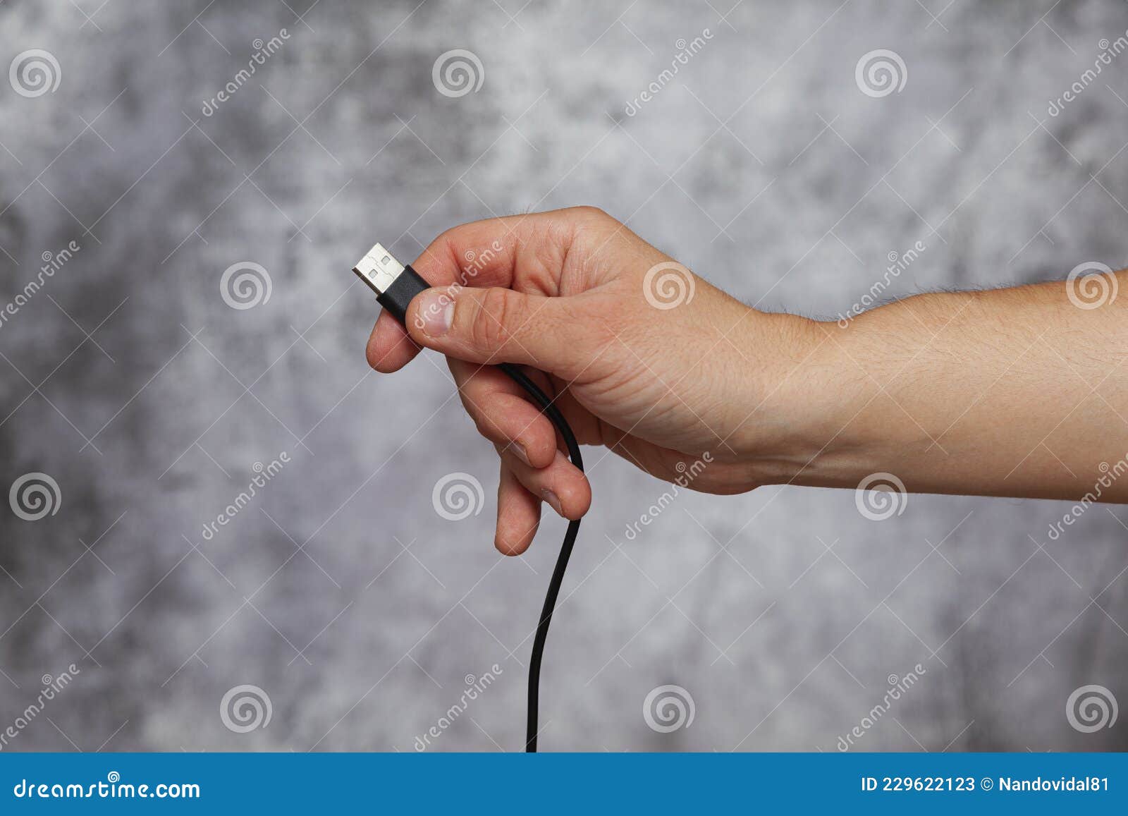 Human Hand Holding USB Cable Stock Image - Image of electronic, plug ...