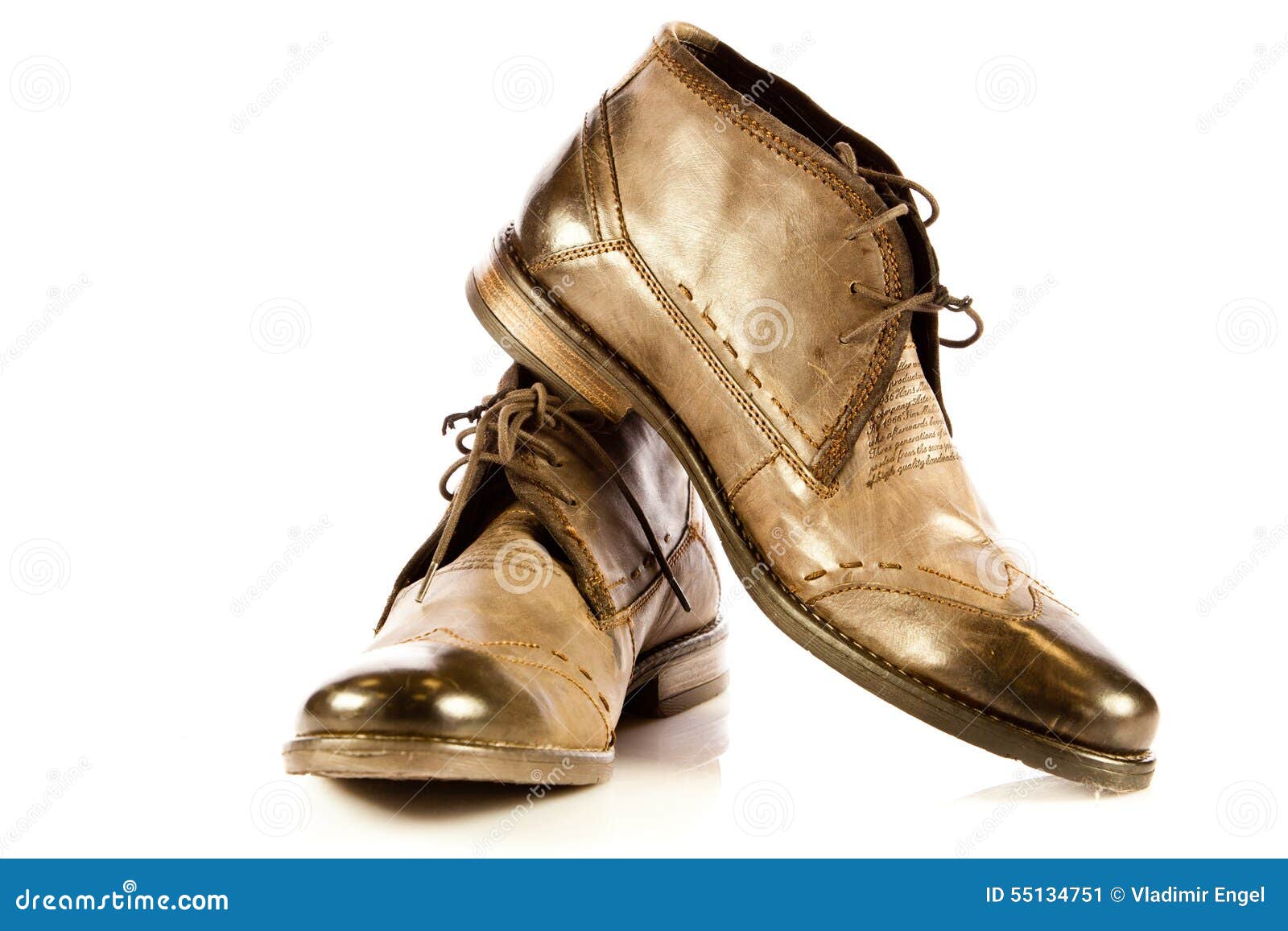 Man S Shoes Isolated on White Background Accesories Stock Image - Image ...