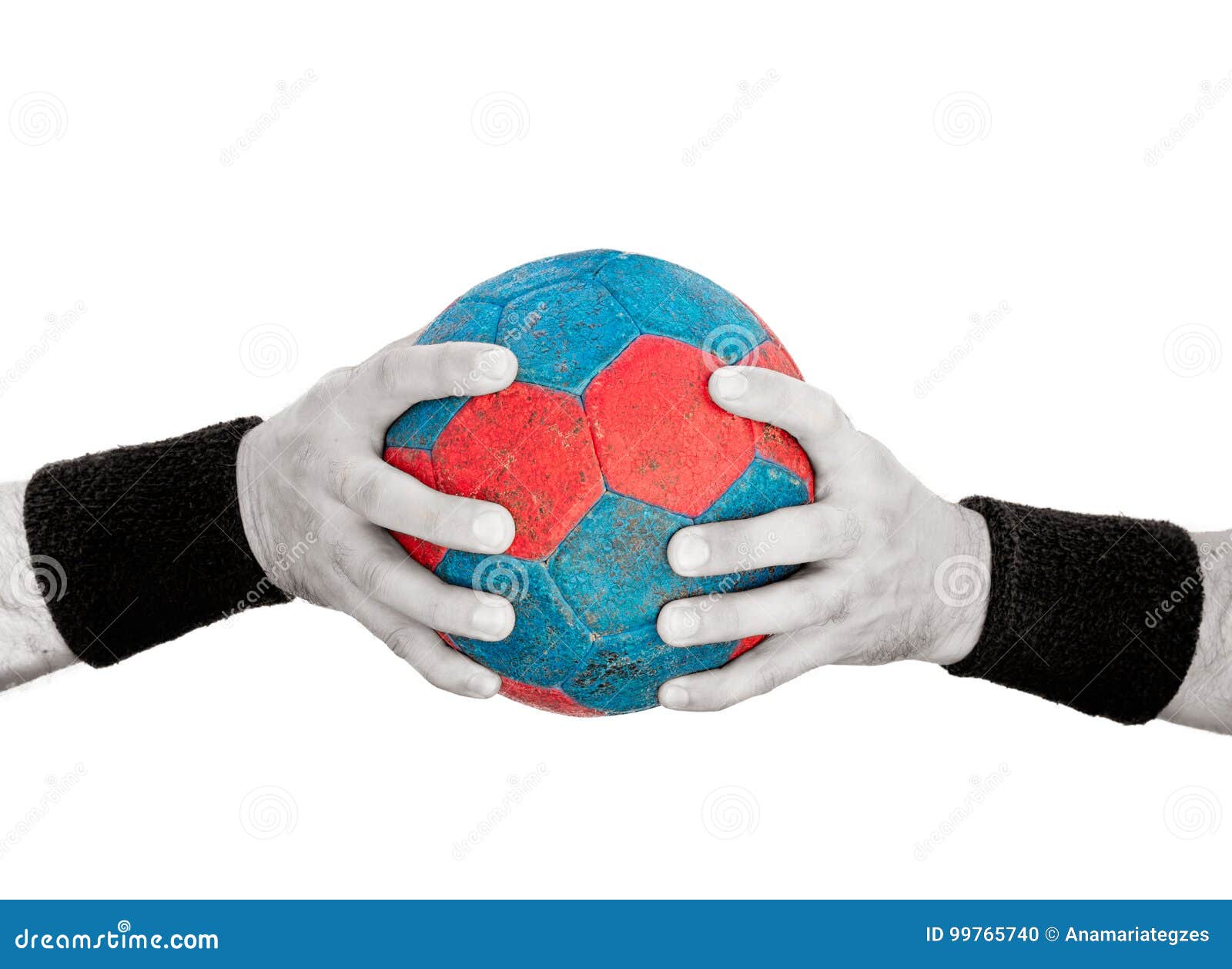 Man`s Two Hands on a Handball Stock Photo - Image of competition, male ...