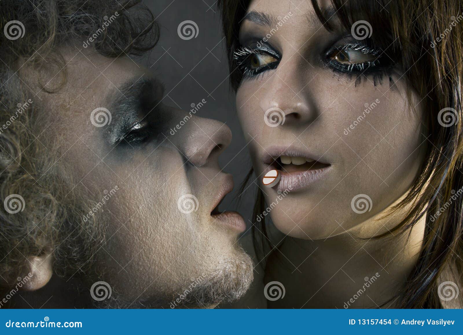 Man s and woman s face stock photo. Image of greasepaint - 13157454