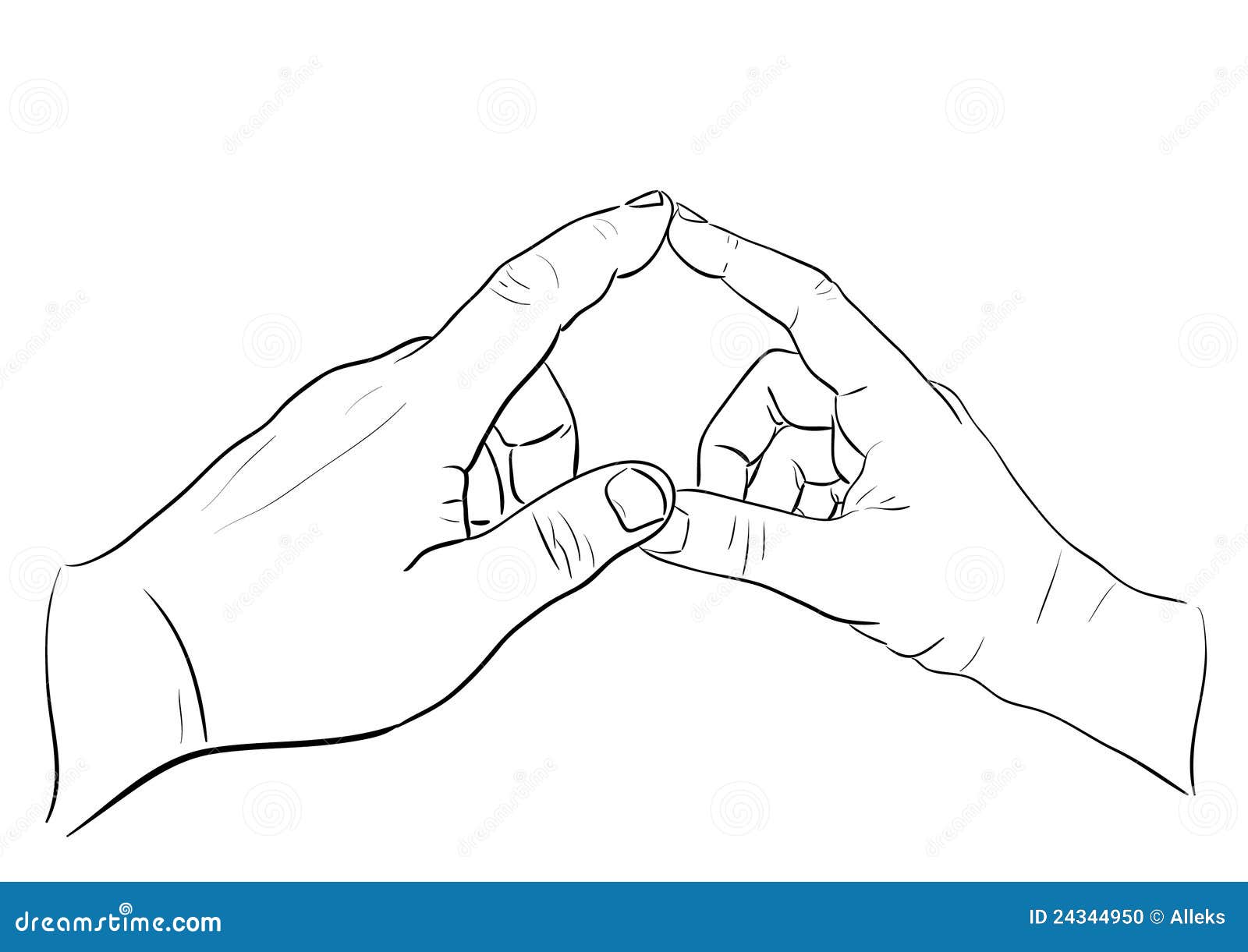Man S and Woman S Hands Touching in Heart Shape Stock Illustration ...
