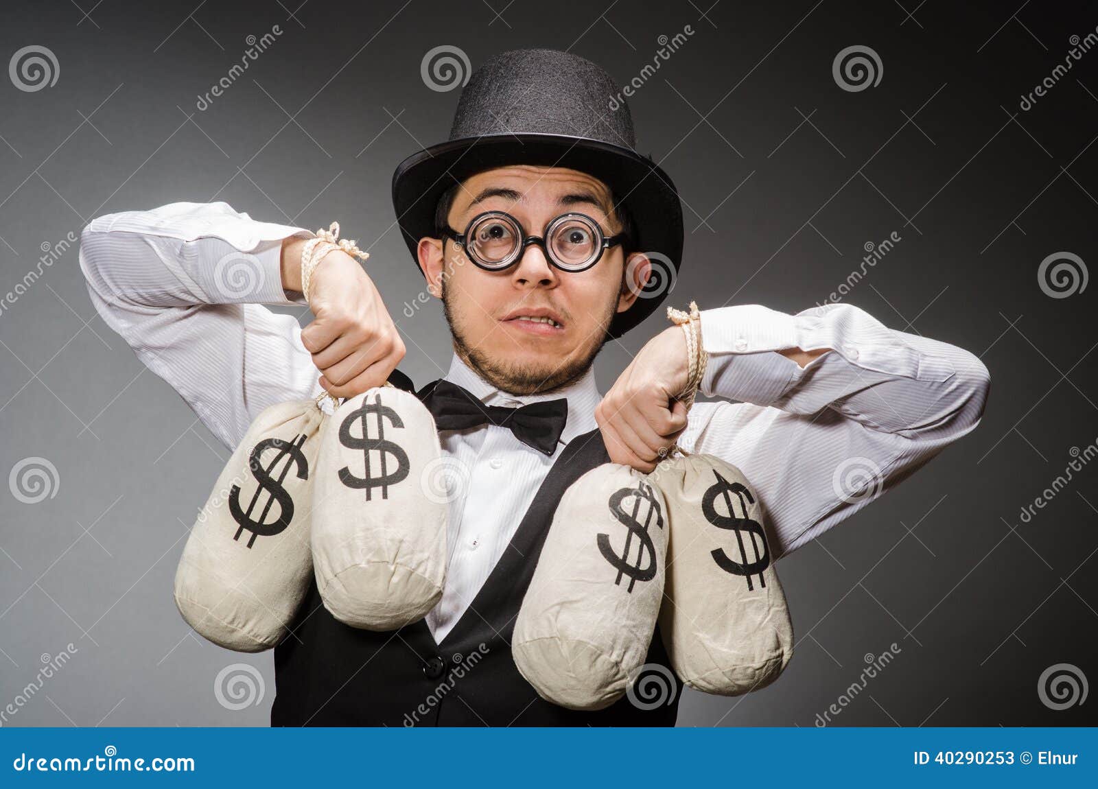 Man with sacks stock image. Image of dollar, business - 40290253