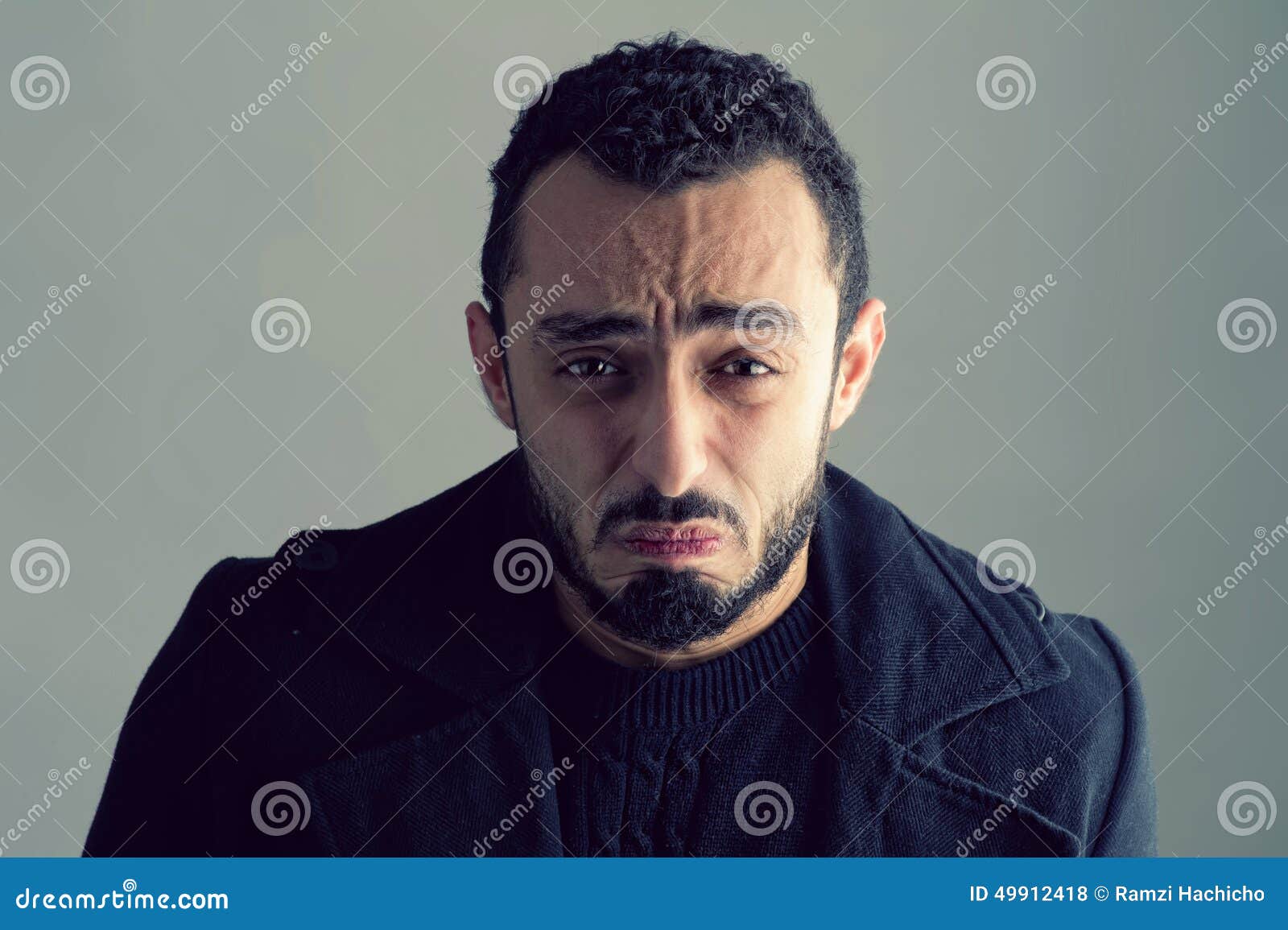 Man with Sad Expression Isolated Stock Photo - Image of letdown ...