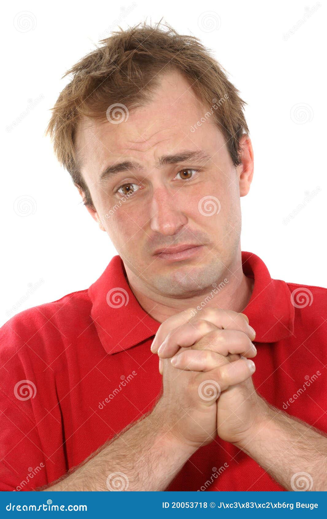 Man with a Sad and Reverent Prayer Stock Photo - Image of remember ...