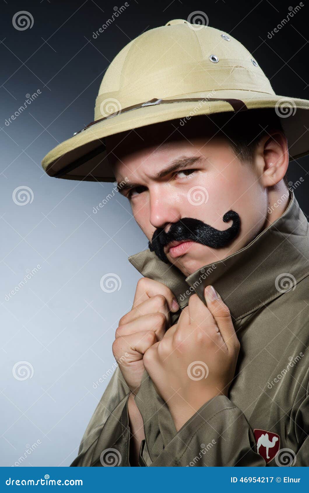 Man in safari hat stock image. Image of leisure, moustache - 46954217
