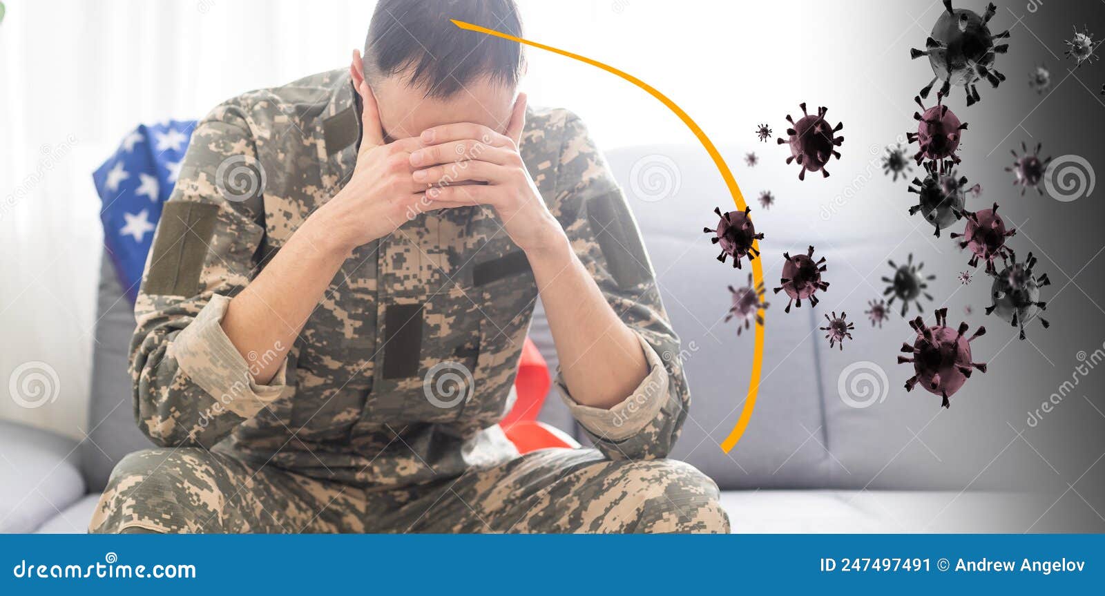 Man Safely Inside a Shield Dome that Protects Him from Virus ...