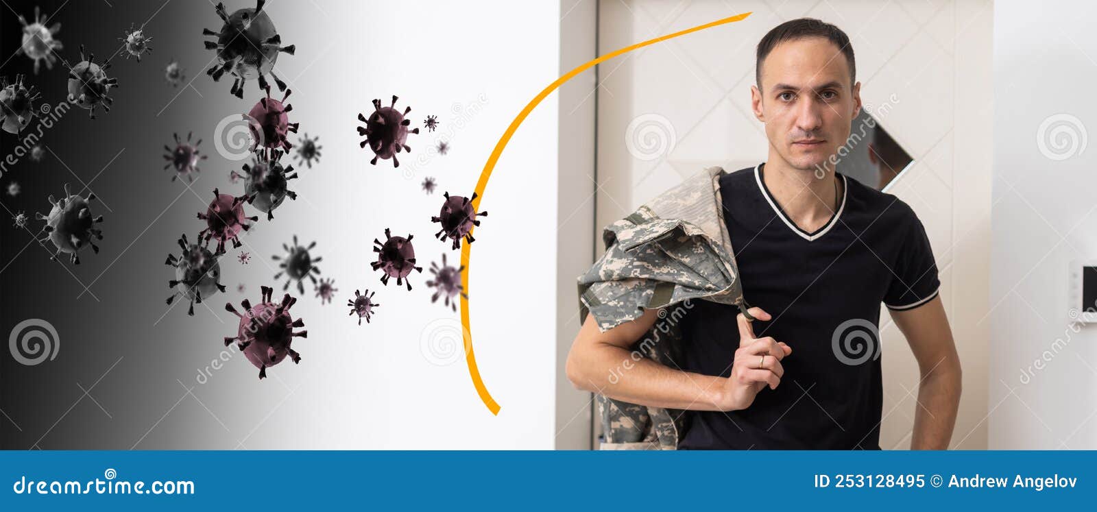 Man Safely Inside a Shield Dome that Protects Him from Virus ...